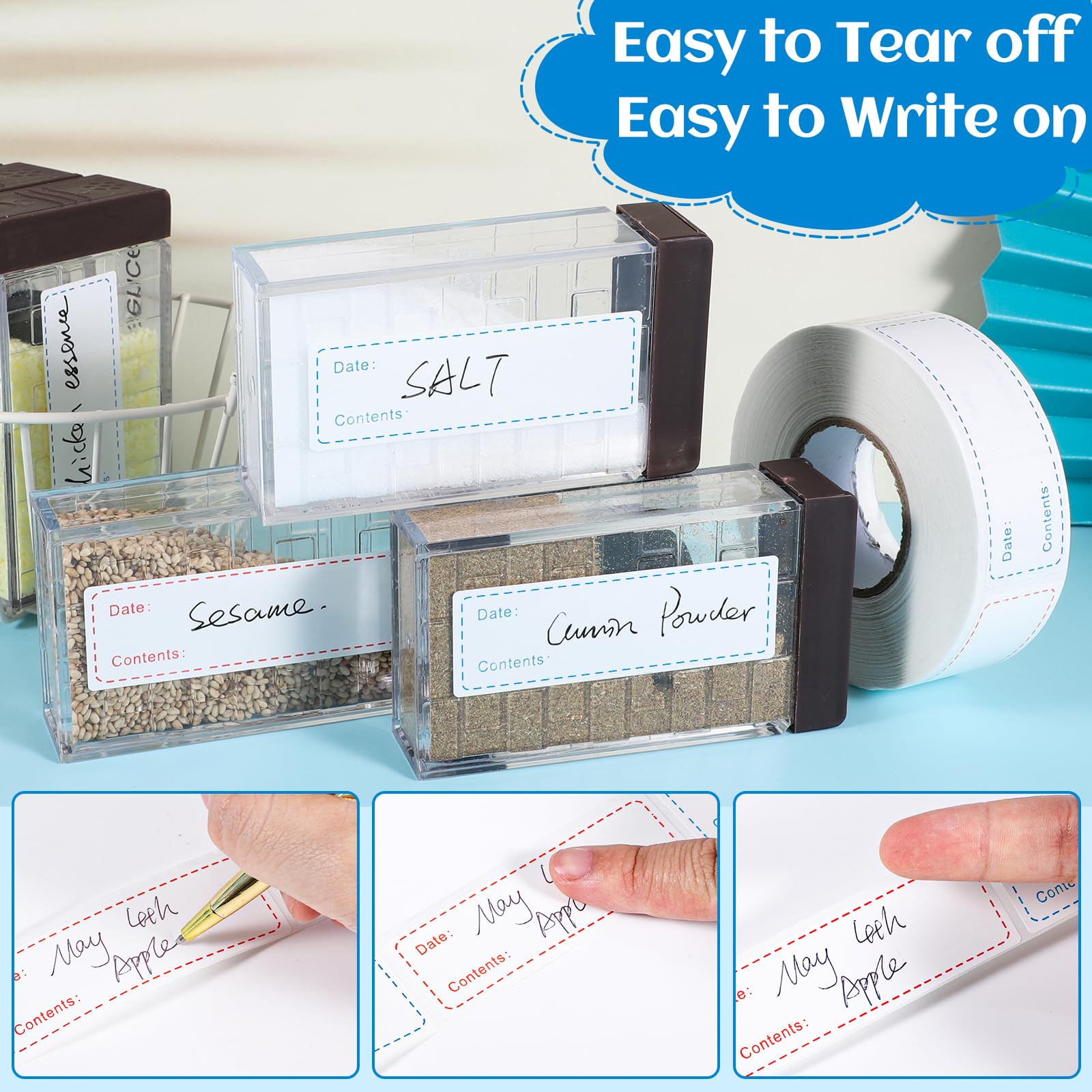 Snapklik.com : 500Pcs Removable Freezer Labels,1 X 3 Inch Food Labels ...