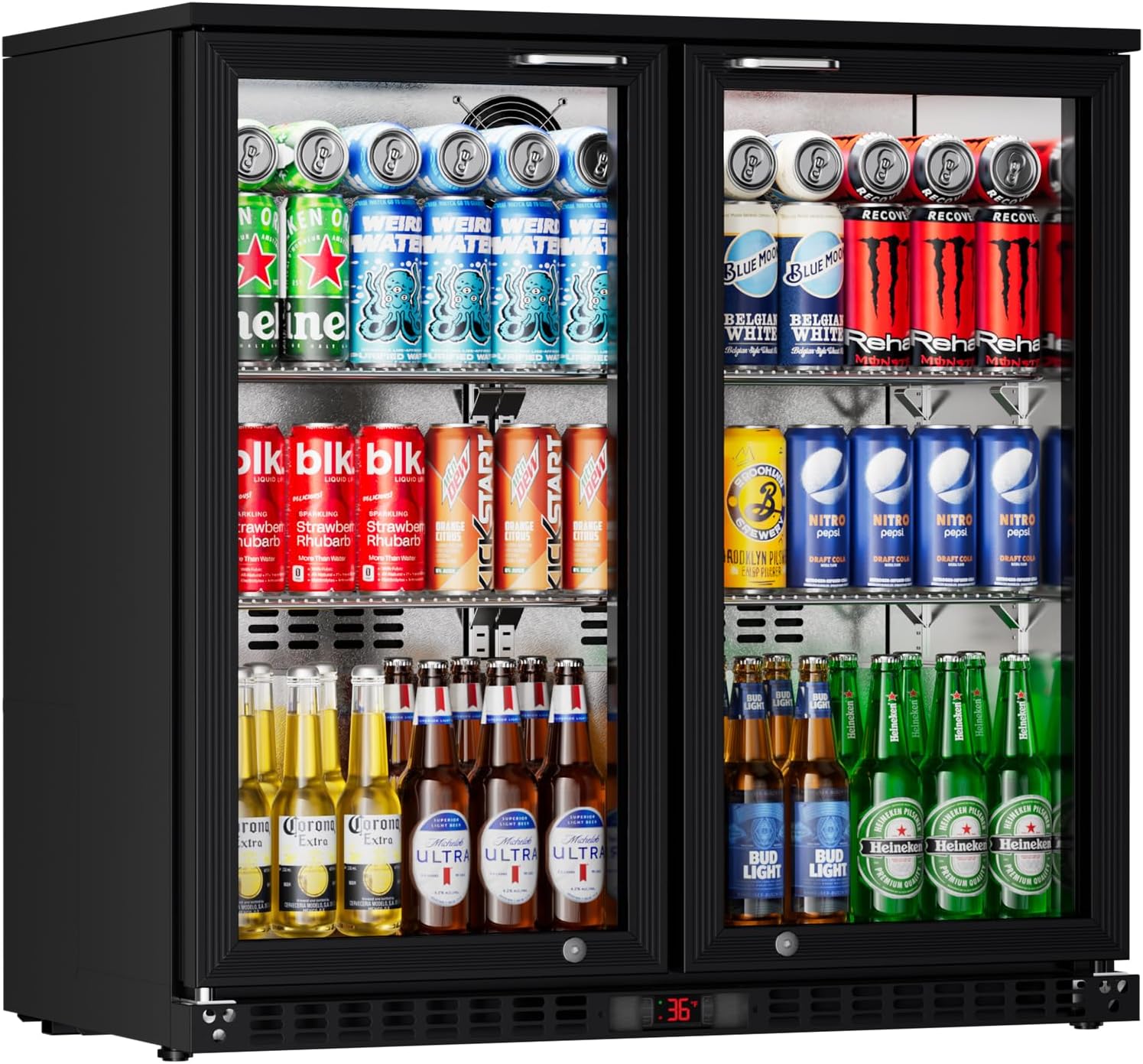 Amazon.com: BODEGACOOLER Back Bar Cooler With 2 Glass Doors,Under ...