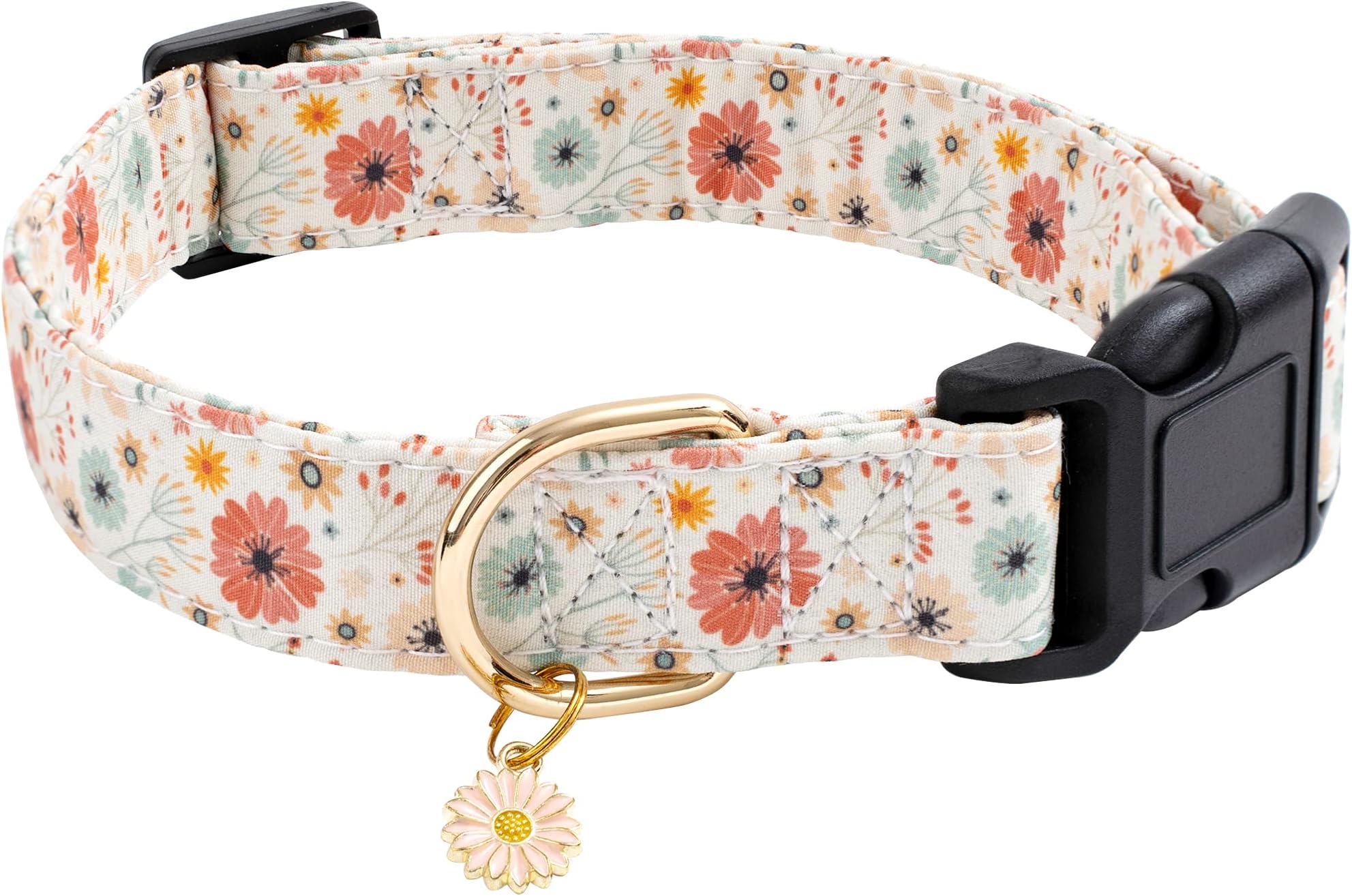 Faygarsle Collier pour chien en coton avec breloques en forme de fleur ...