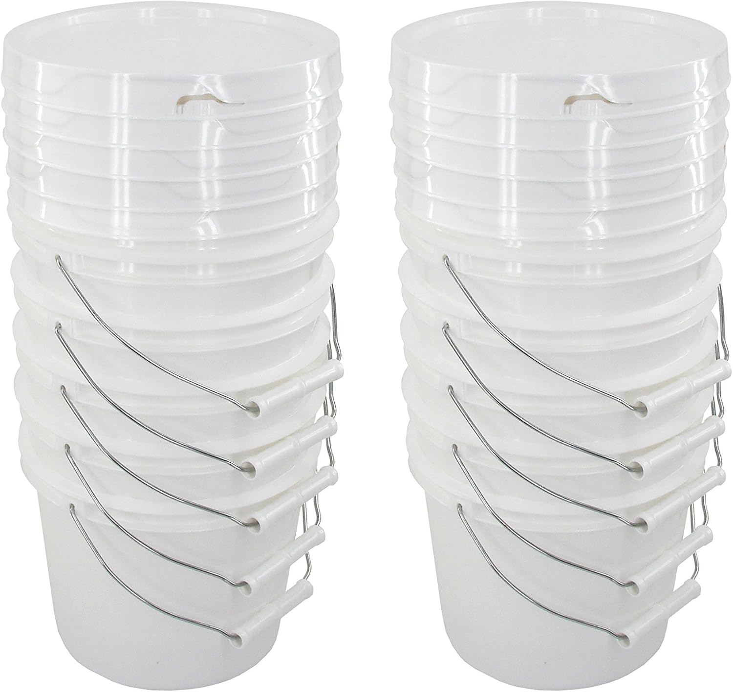 Amazon.com: Bucket Kit, Ten 1 Gallon Buckets with White Snap-on Lids ...