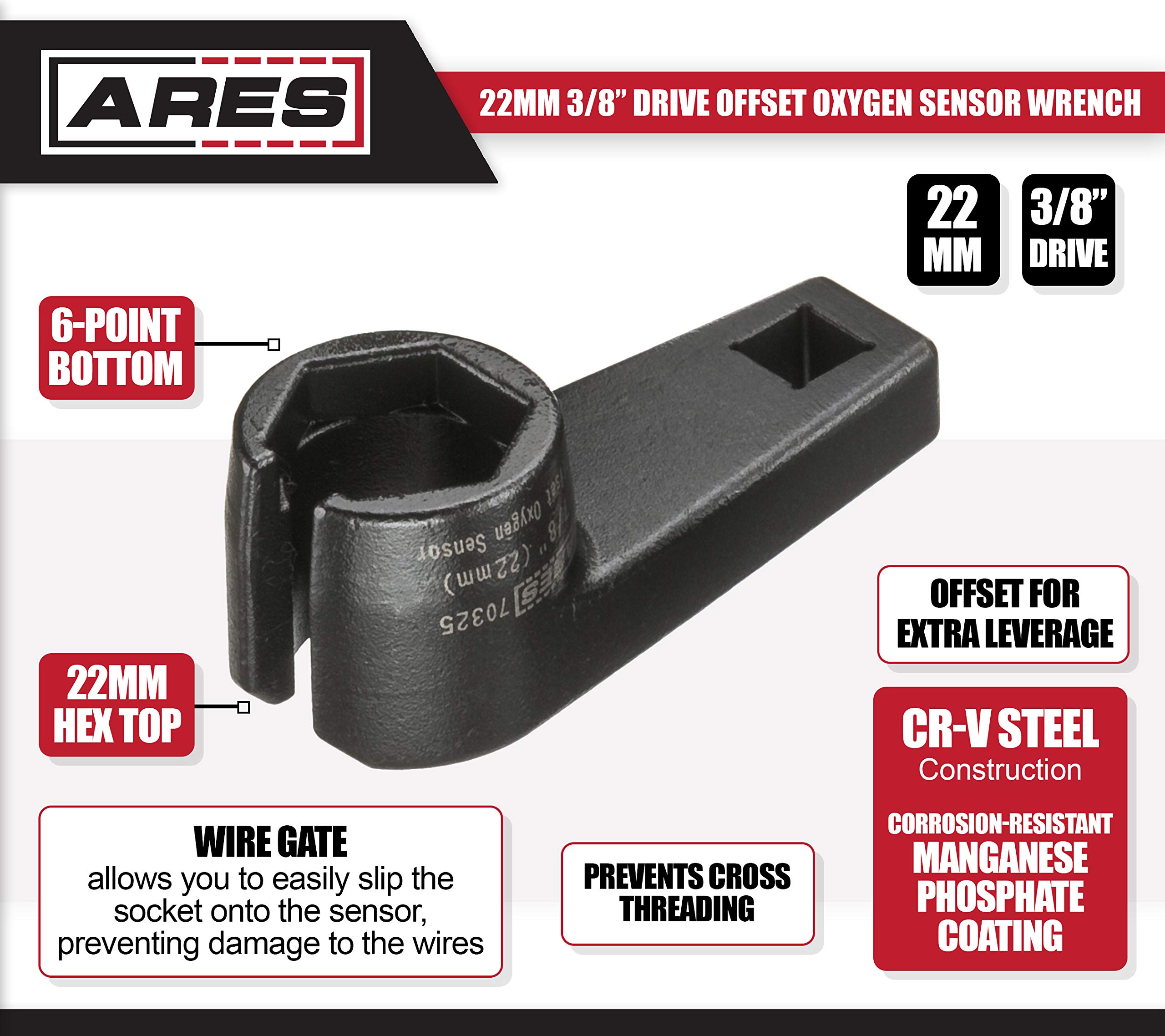 Snapklik.com : ARES 70325-22mm 3/8-Inch Drive Offset Oxygen Sensor ...