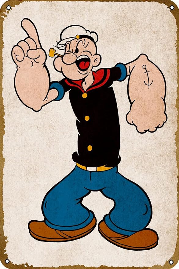 Amazon.com: Popeye Comics Poster Comics Vintage Tin Metal Sign 8x12 ...