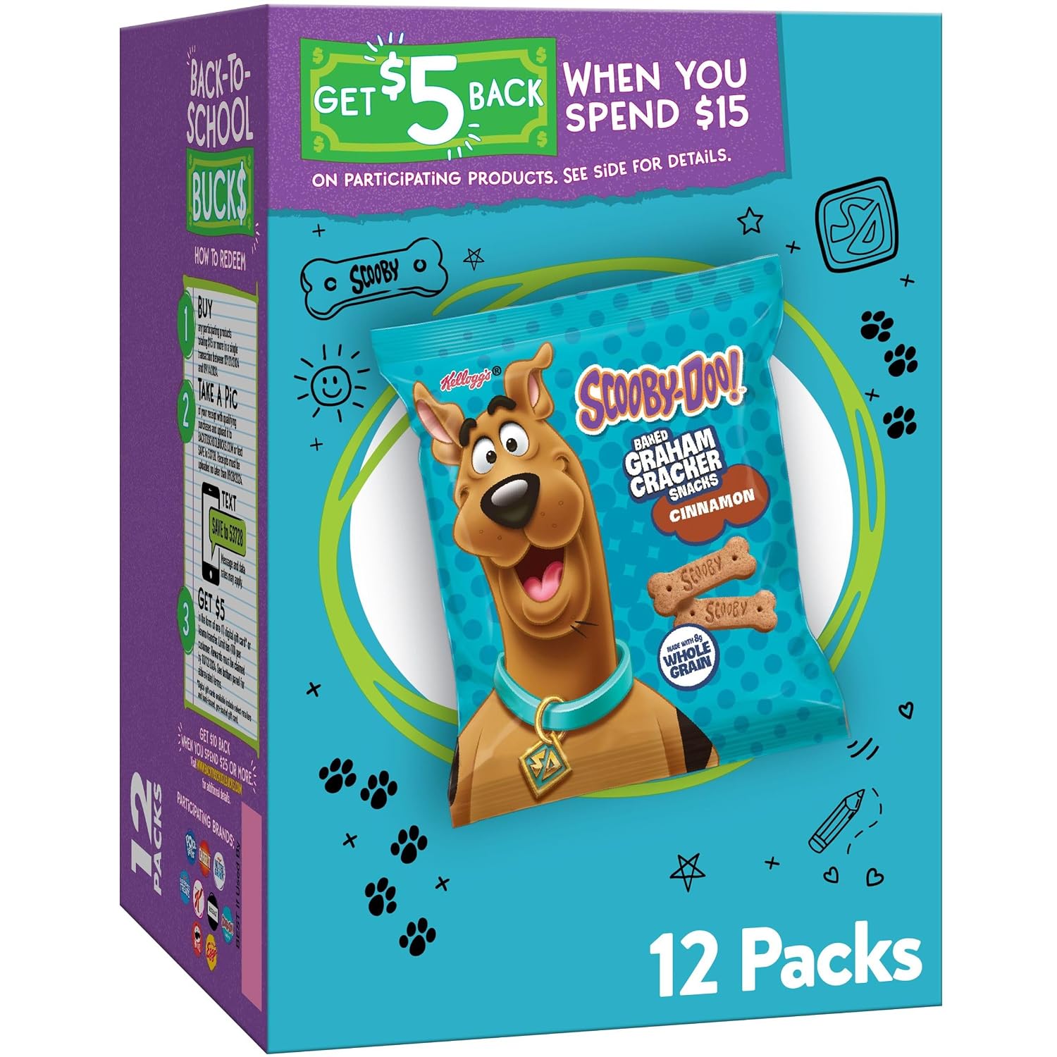 Amazon.com: Kellogg's SCOOBY-DOO! Baked Graham Cracker Sticks, Lunch ...