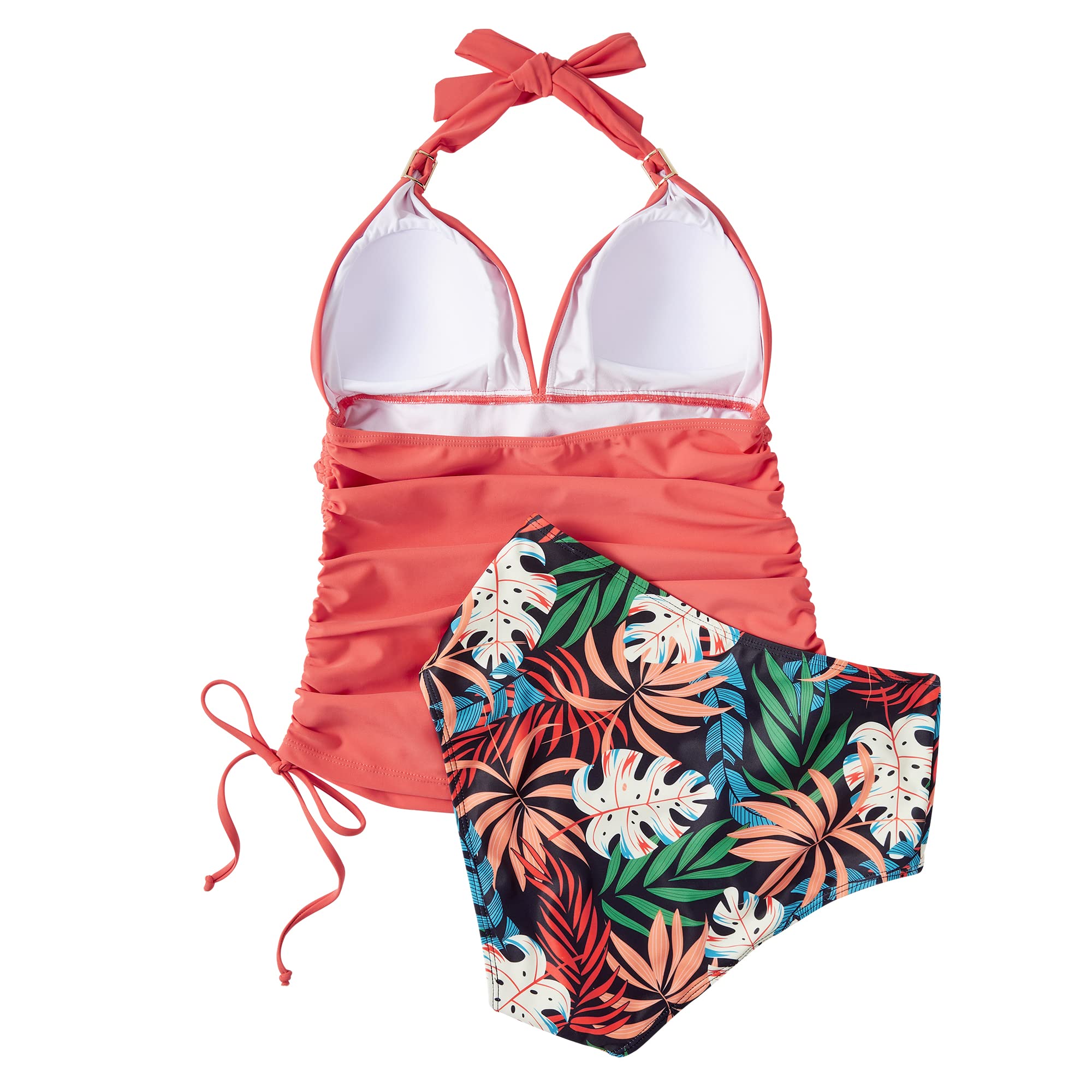 SUUKSESS Women Halter Tankini Bathing Suits Sexy Slimming Tummy Control ...