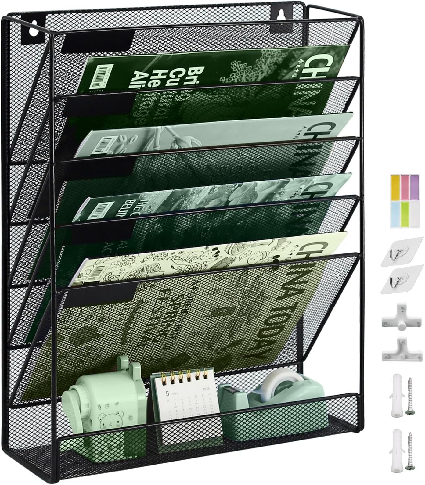 AGPTEK Support Mural de Rangement de Dossiers (3 pièces) Porte ...