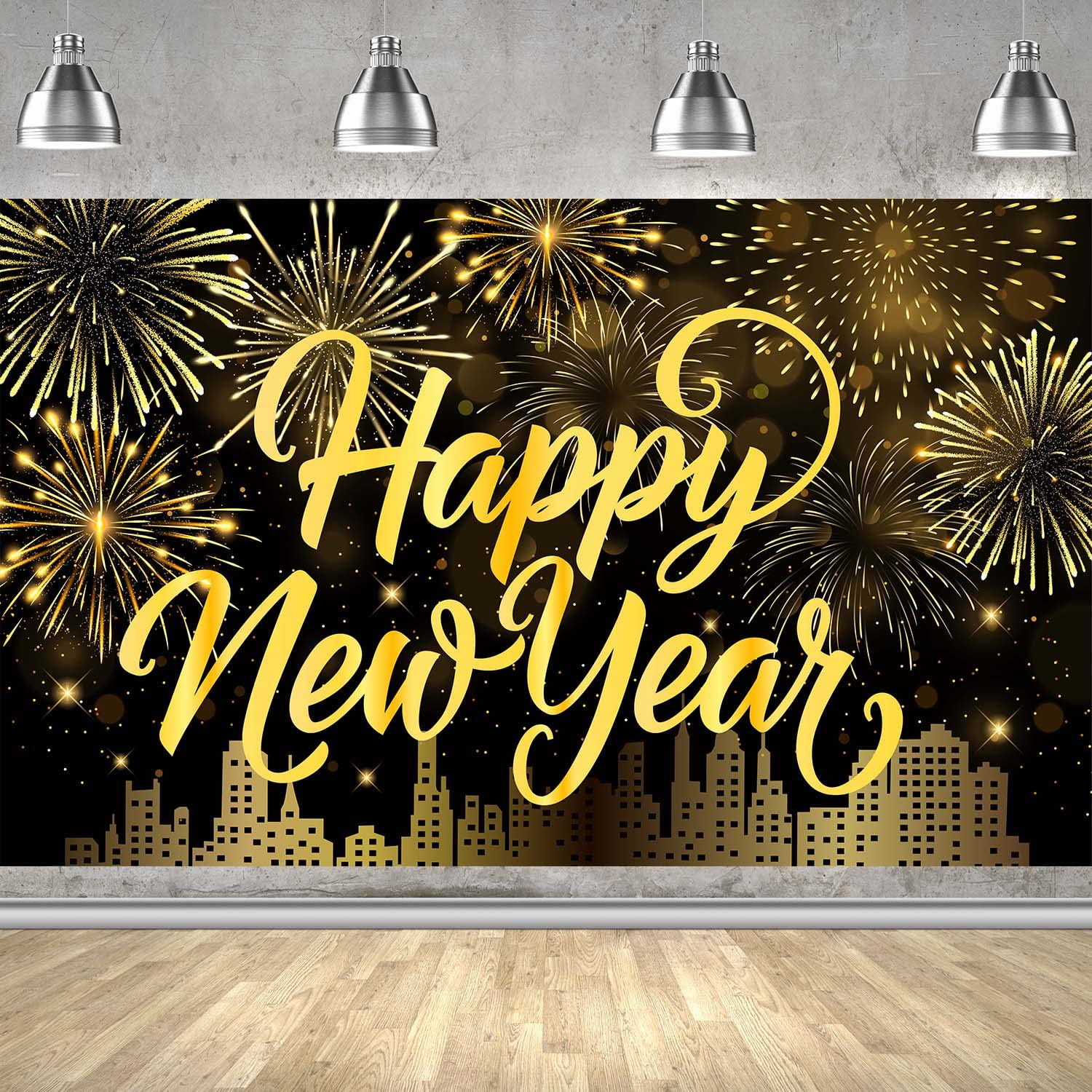 Happy New Year Fireworks Banner