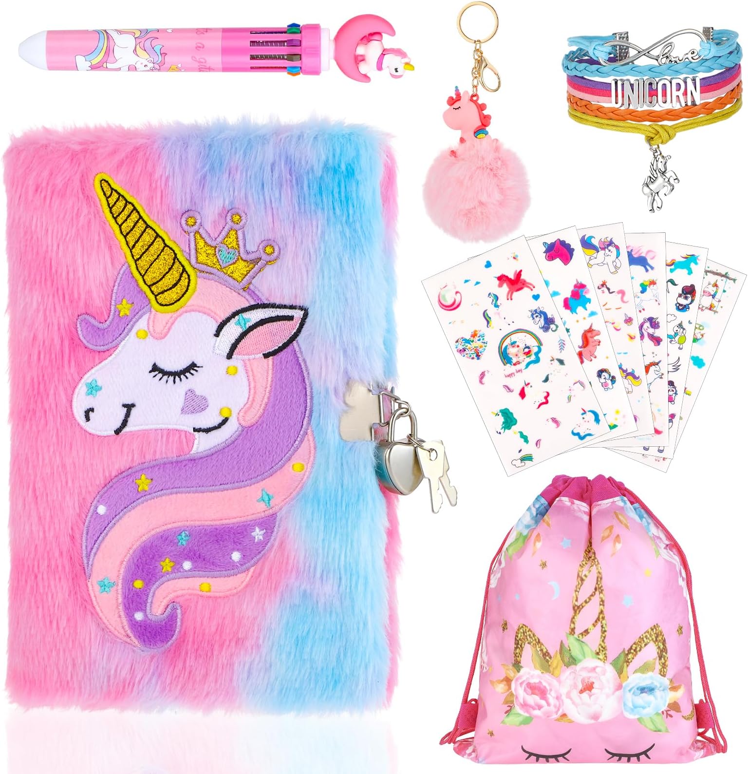 Radsocken Unicorn Secret Diary for Girls, Kids Private Notebook with ...