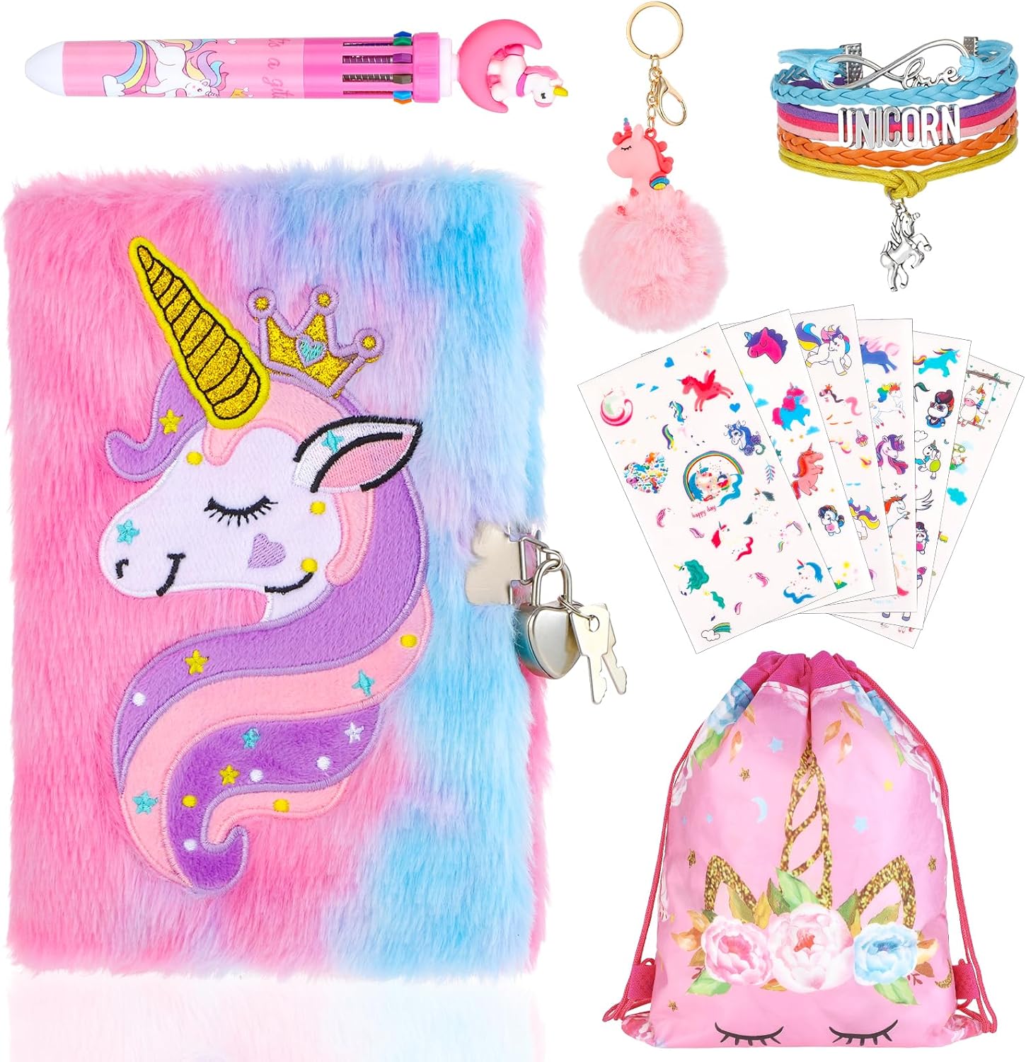 Radsocken Unicorn Secret Diary for Girls, Kids Private Notebook with ...