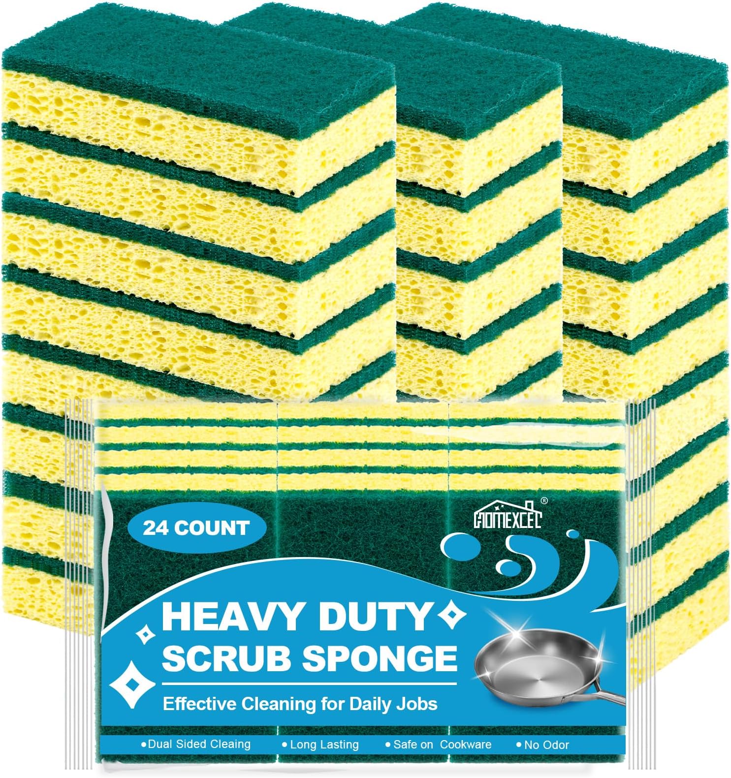 Amazon.com: (24 Pack) Heavy Duty Scrub Sponges by SCRUBIT – Kitchen ...