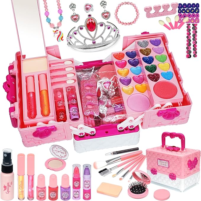 Amazon.com: Kids Makeup Kit for Girl - 57 PCS Safe and Washable Makeup ...