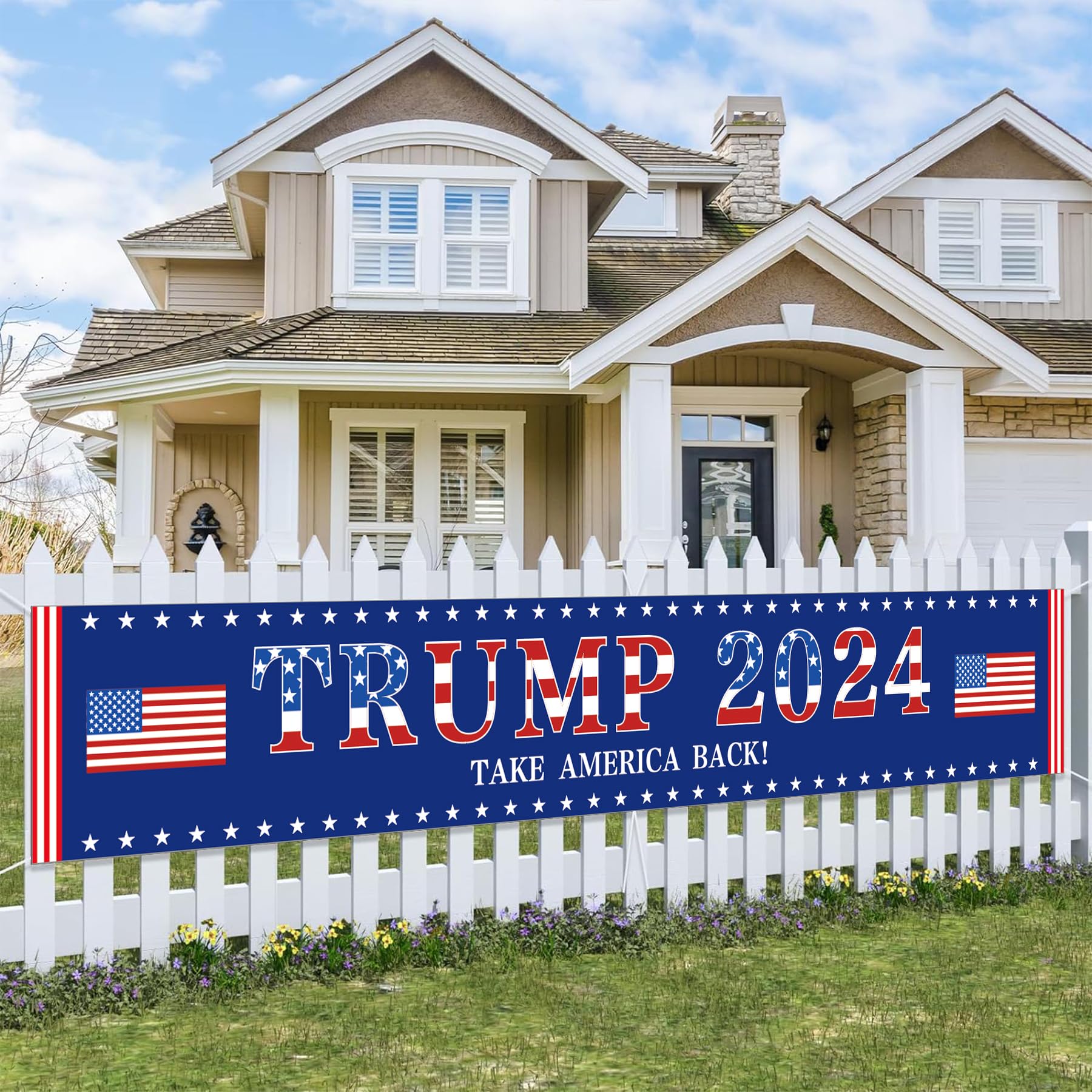 Amazon.com : 2024 TRUMP VANCE Banner Flags Take America BacK Banner ...