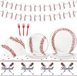 Amazon.com: 114 Pcs Baseball Birthday Party Supplies Decoration ...