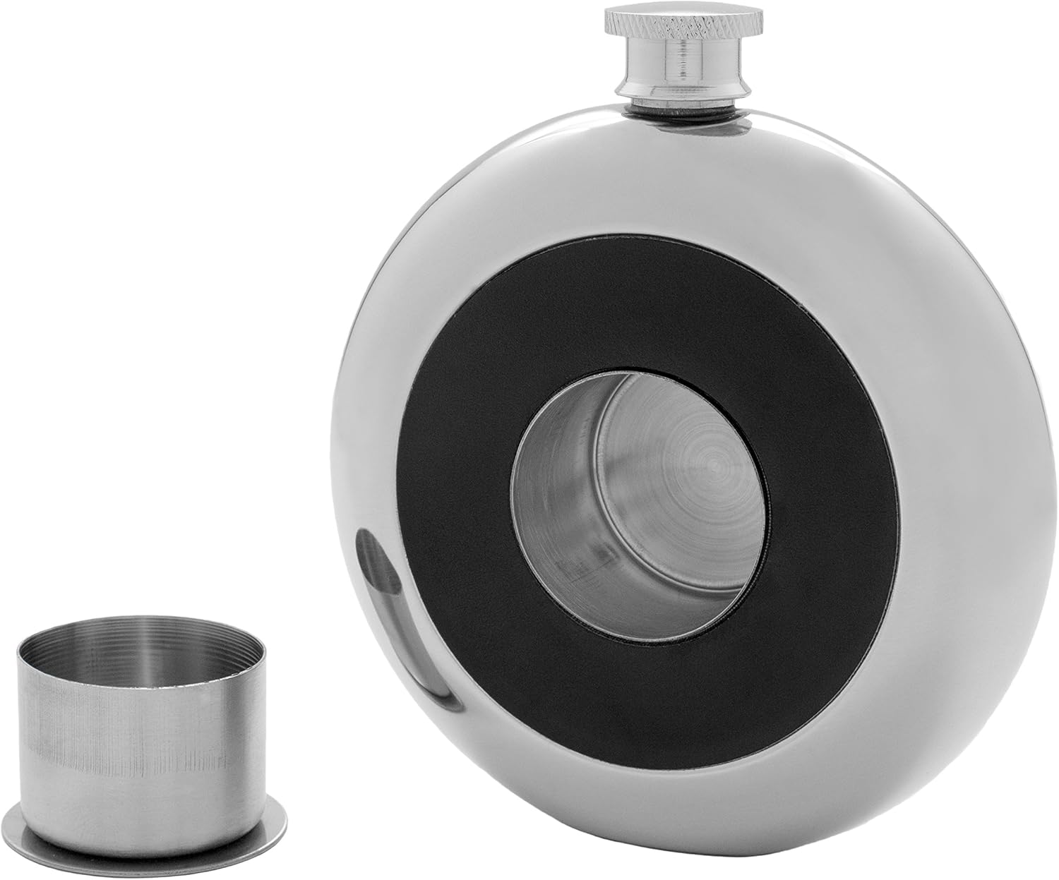 Amazon.com | 5 Ounce Stainless Steel Hip Flask with Built-in Shot Glass ...