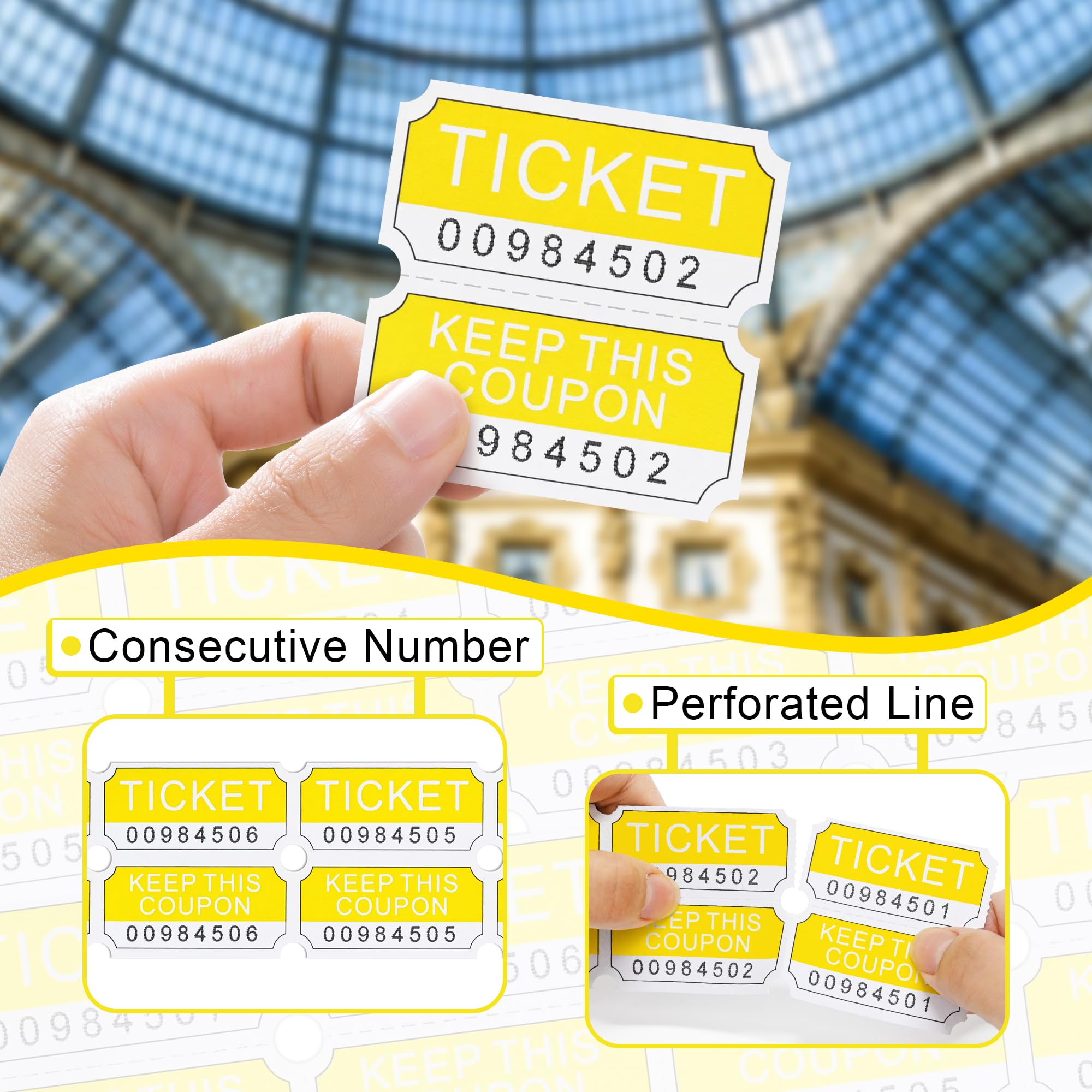 Snapklik.com : L LIKED 250 Raffle Tickets Rolls,Yellow