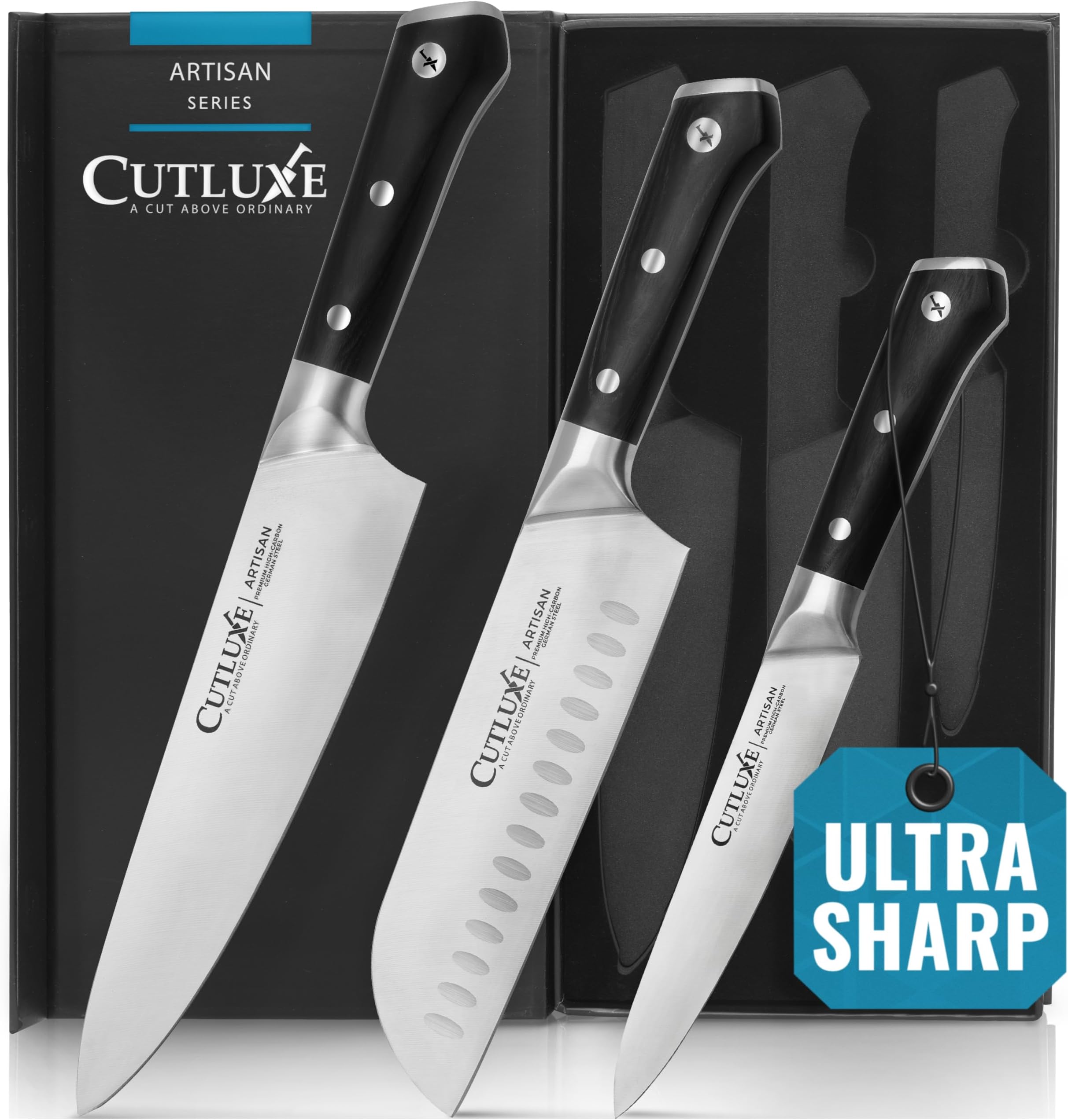 Amazon.com: Cutluxe Chef Knife Set - 3 PCS Kitchen Knives, Cooking ...