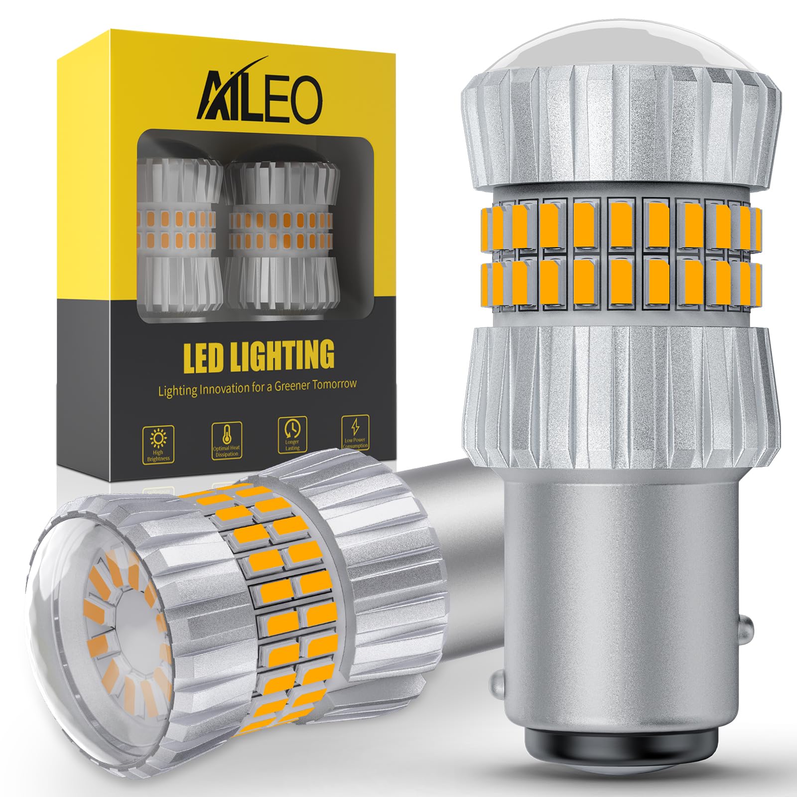 Amazon.com: AILEO 1157 LED Bulb Amber Turn Signal Light, 2024 Upgrade ...