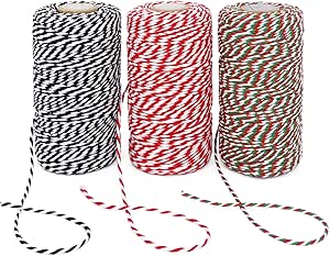 Amazon.com: Leecogo Christmas Twine String, 3 Rolls 984 Feet Bakers ...