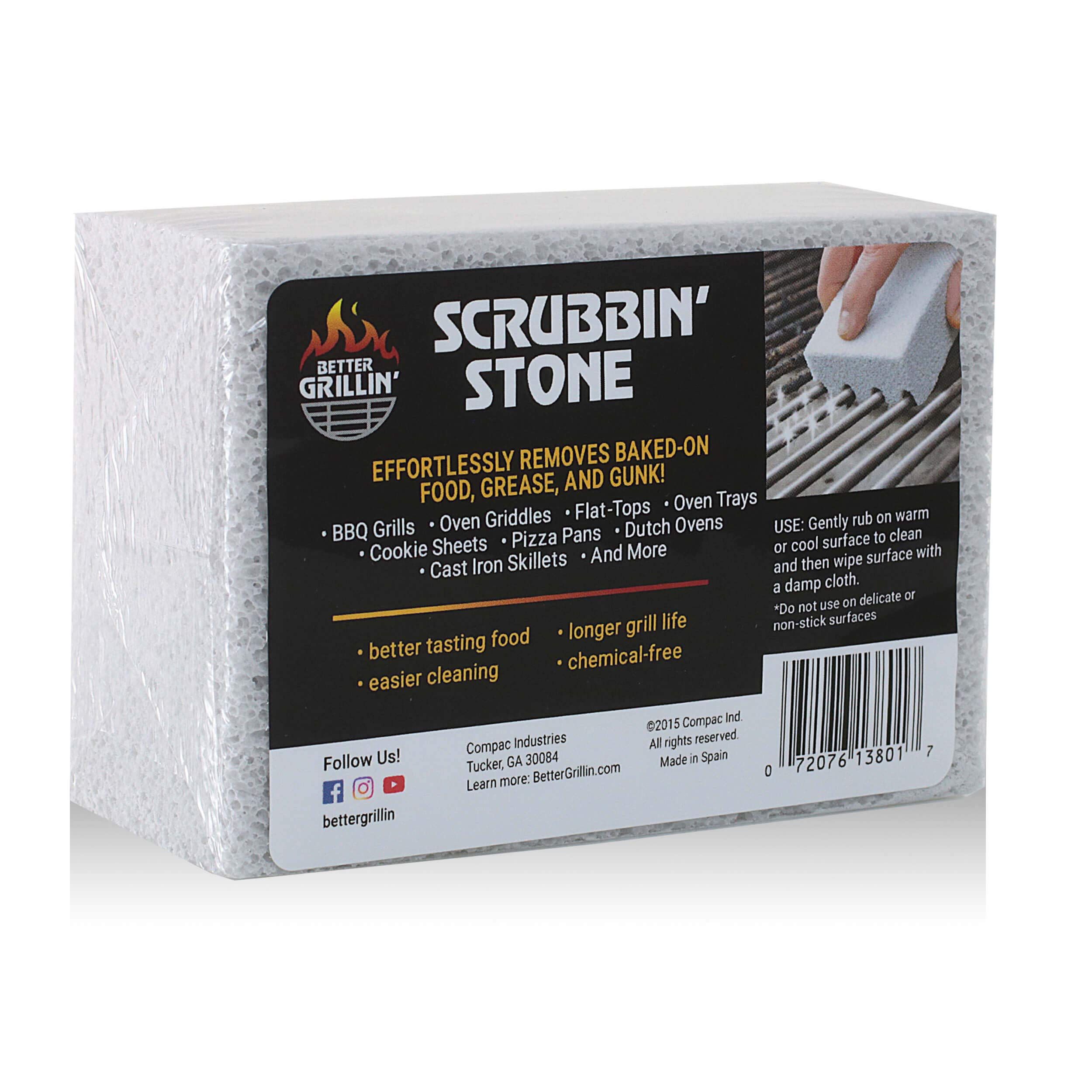 Amazon.com: BETTER GRILLIN Scrubbin Stone Grill Cleaning Brick Block ...