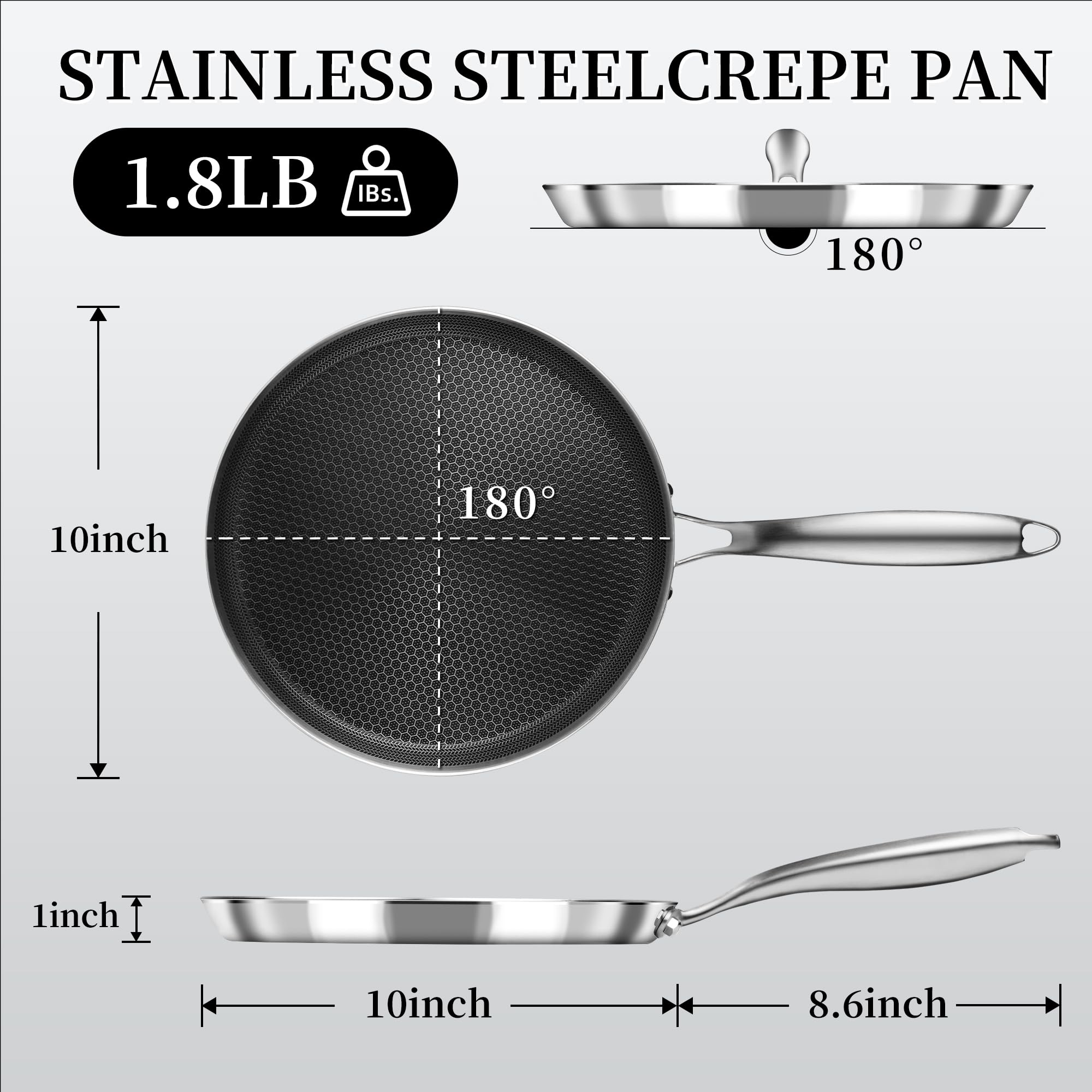 Snapklik.com : Innerwell Nonstick Crepe Pan 10 Inch Stainless Steel ...