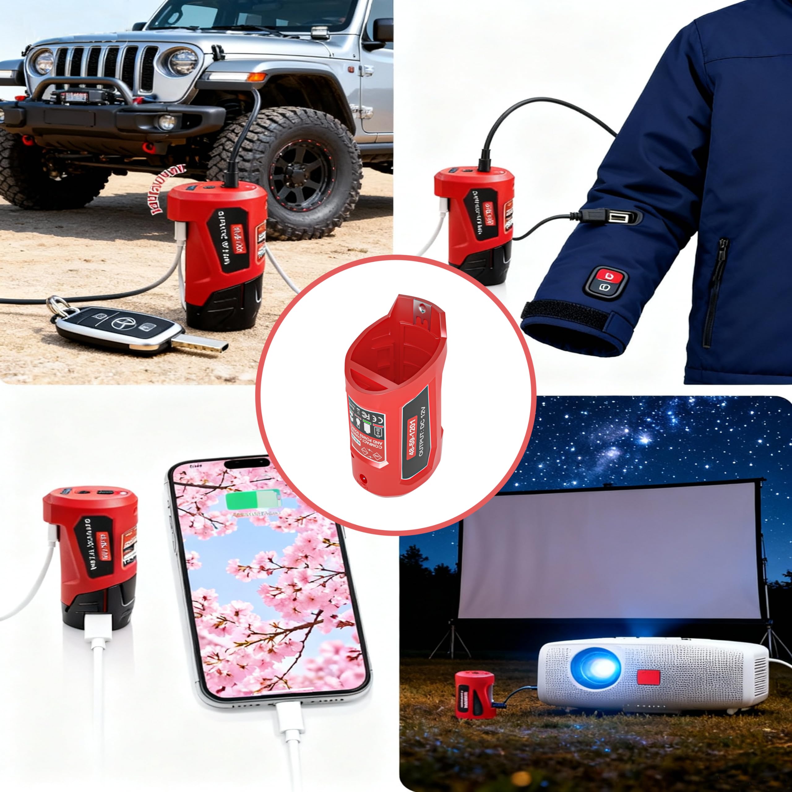 Snapklik.com : Multifunction 12V Heated Jacket Adapter Replacement For ...