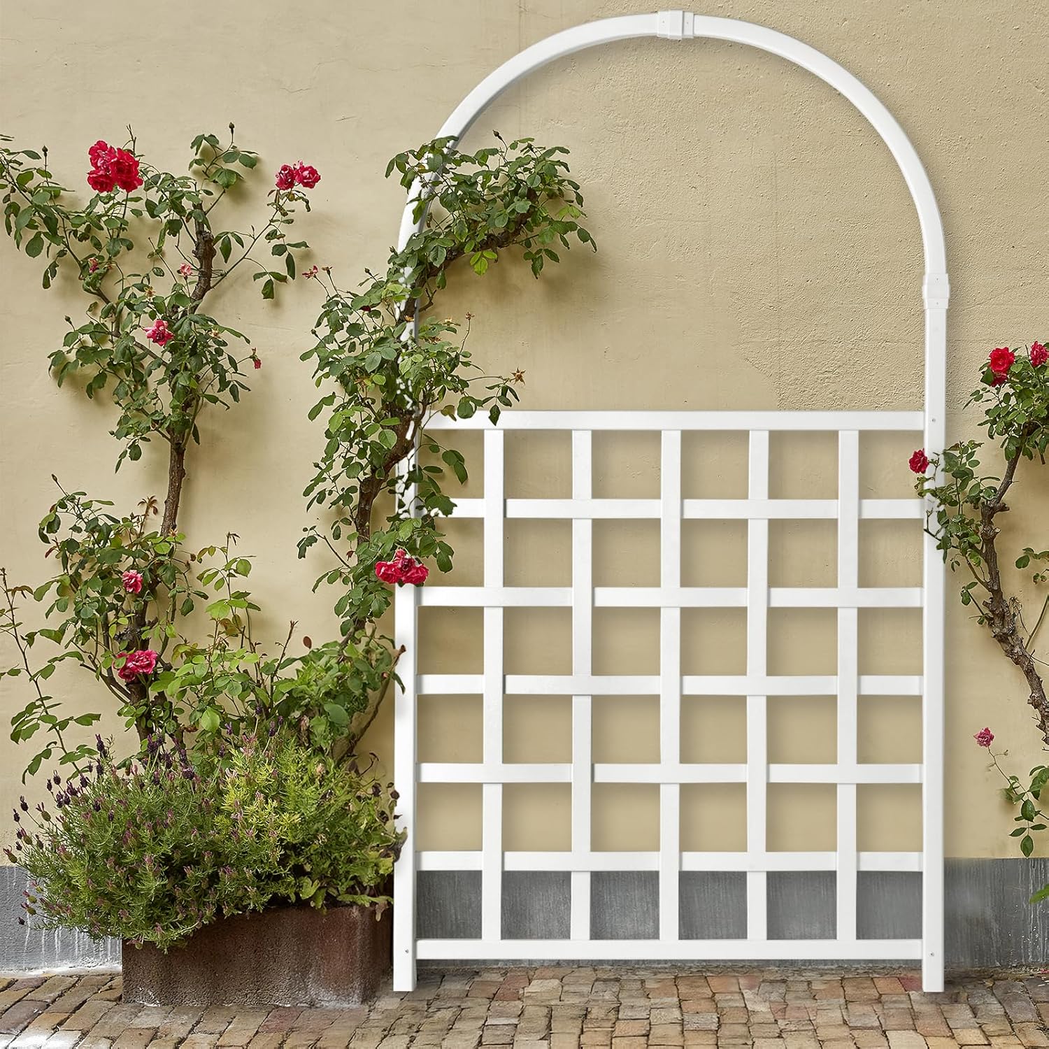 Amazon.com : VINGLI Garden Trellis, 75" H x 42" W Vinyl Garden Garden ...