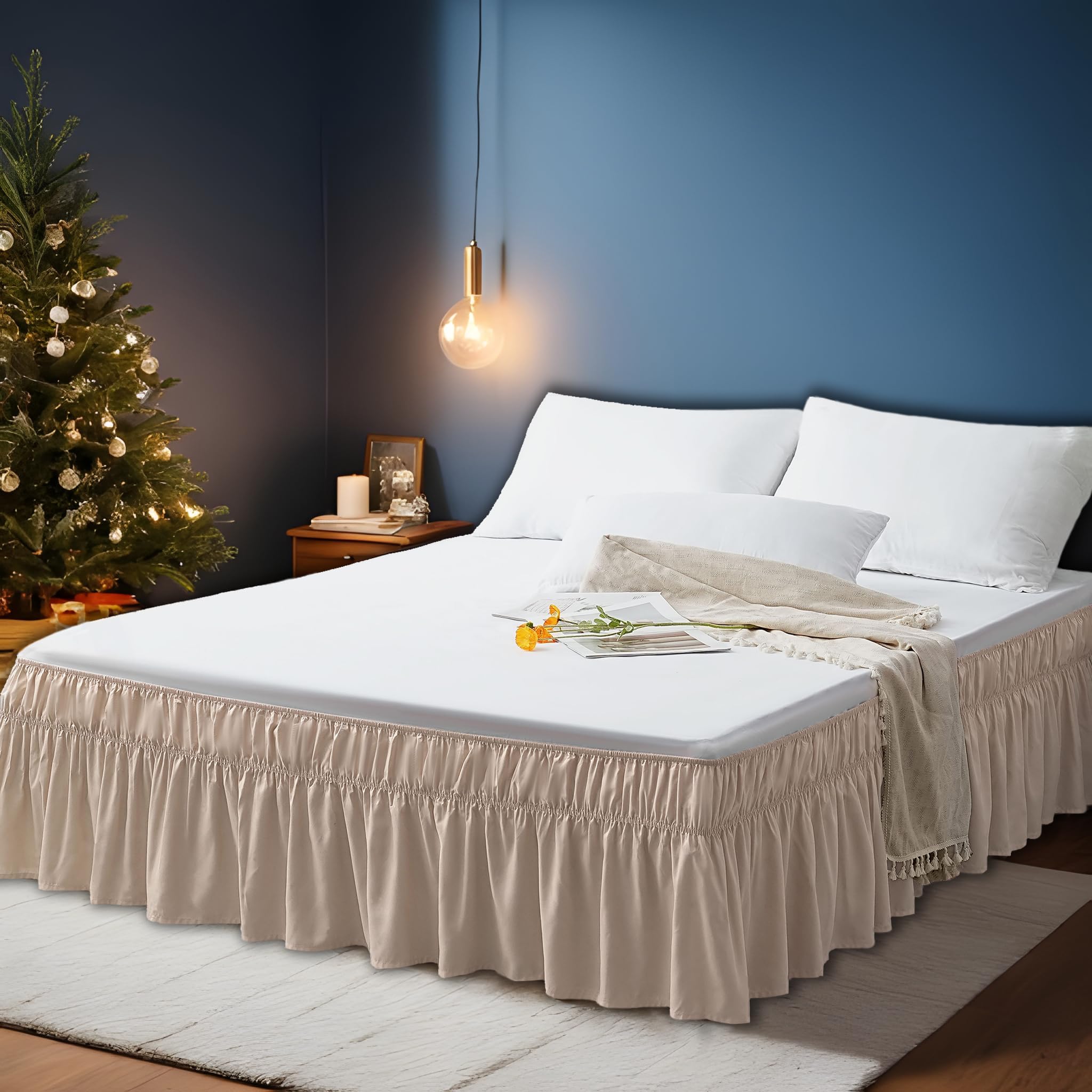 Amazon.com: AYASW Bed Skirt Queen Size 18 inch Drop Dust Ruffle Soft ...