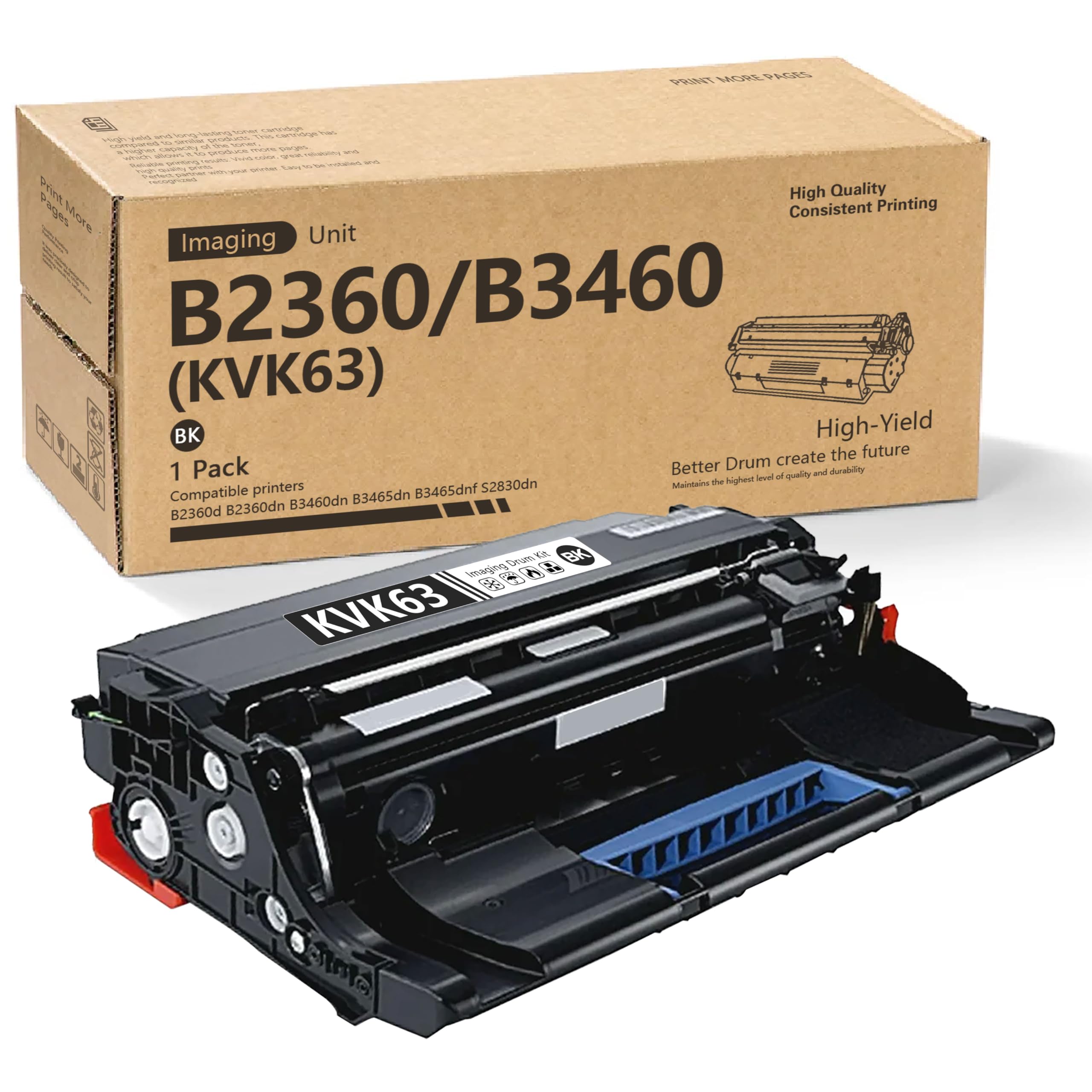 Amazon.com: B2360 KVK63 Drum Unit 1-Pack Replacement for Dell KVK63 ...