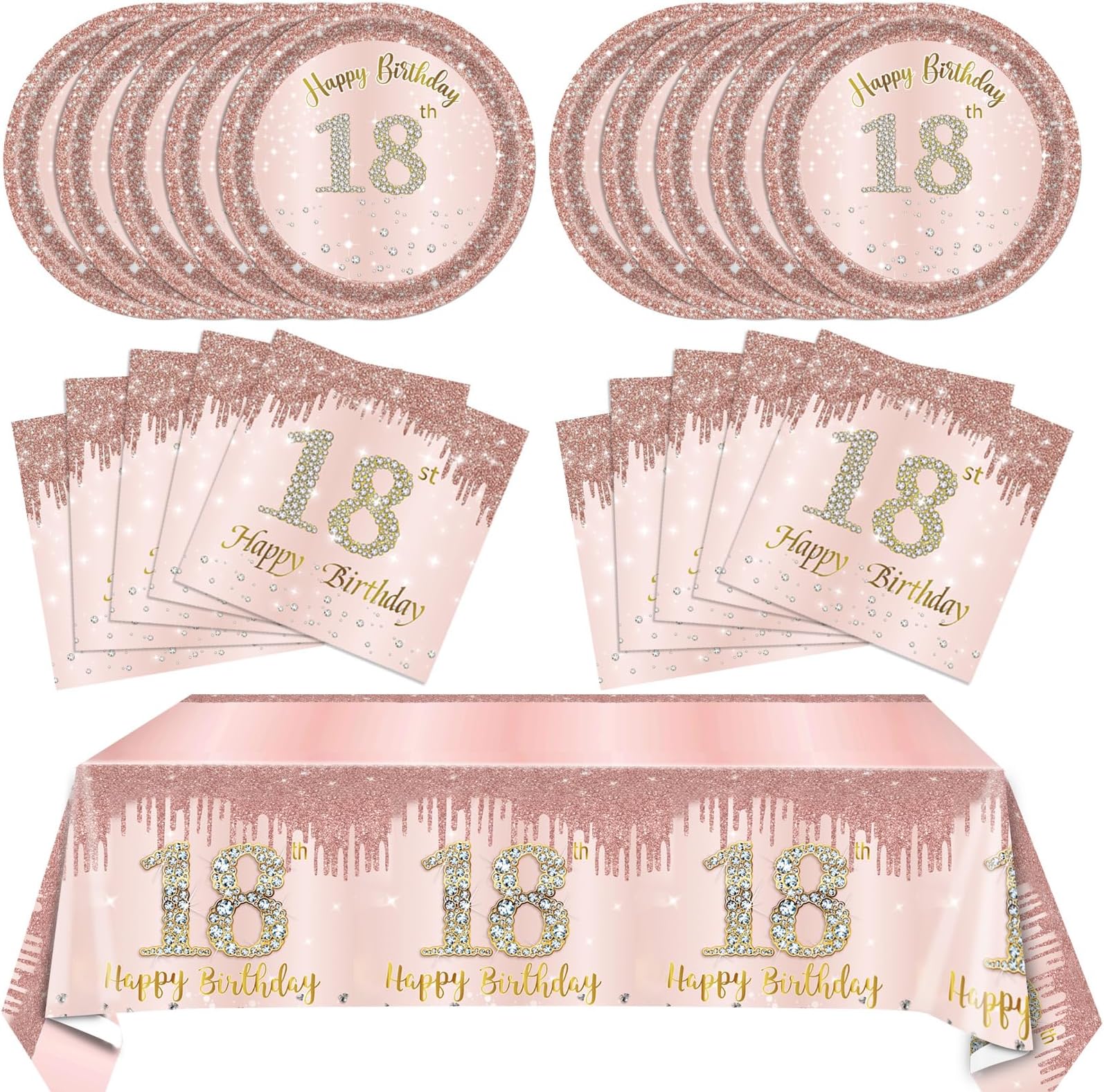Amazon.com: 13th Birthday Decorations Rose Gold Number 13 Circle Dot ...