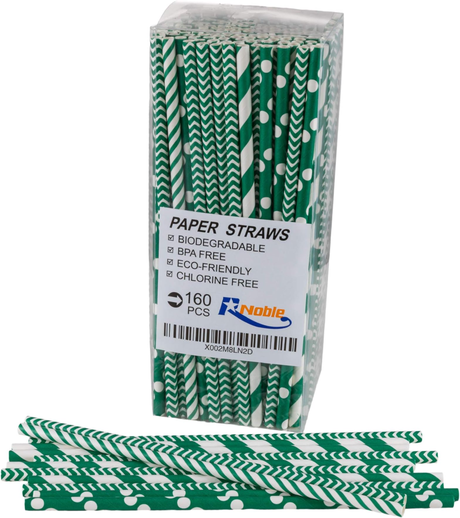 Amazon.com: Biodegradable Paper Straws, 300 Pieces Pack,Light Green ...