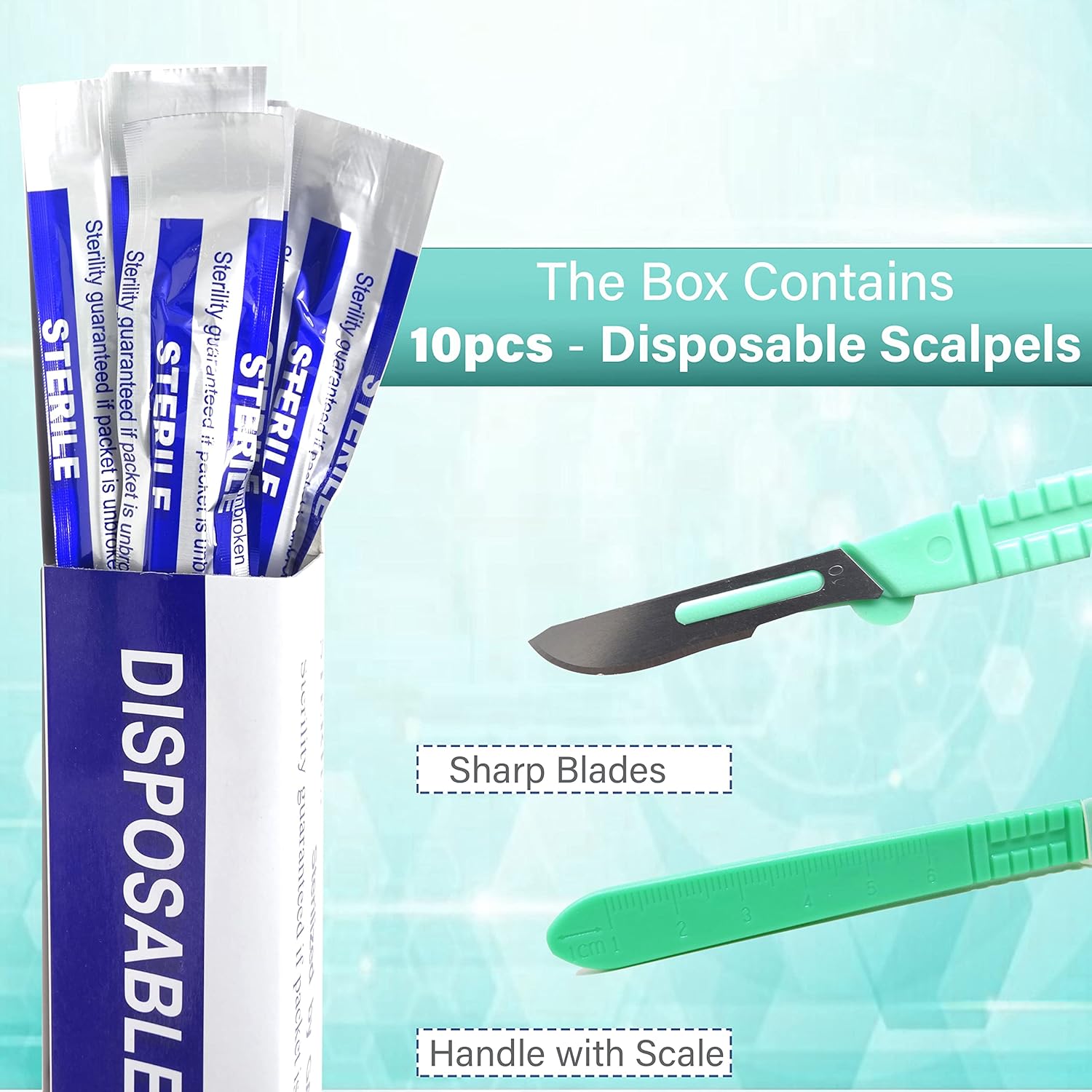 Cuchillas desechables para bisturí Dermaplaning #10, hechas de acero al carbono templado, caja ...