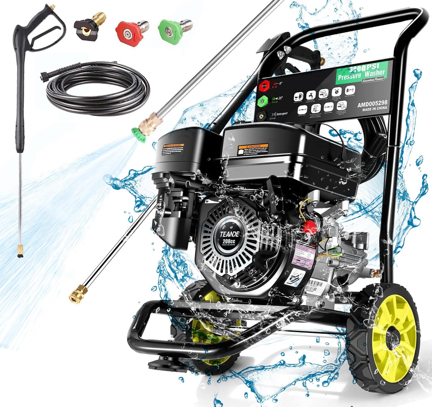 Amazon.com : mrliance 4000PSI Pressure Washer 2.8GPM Gas Power Washer ...