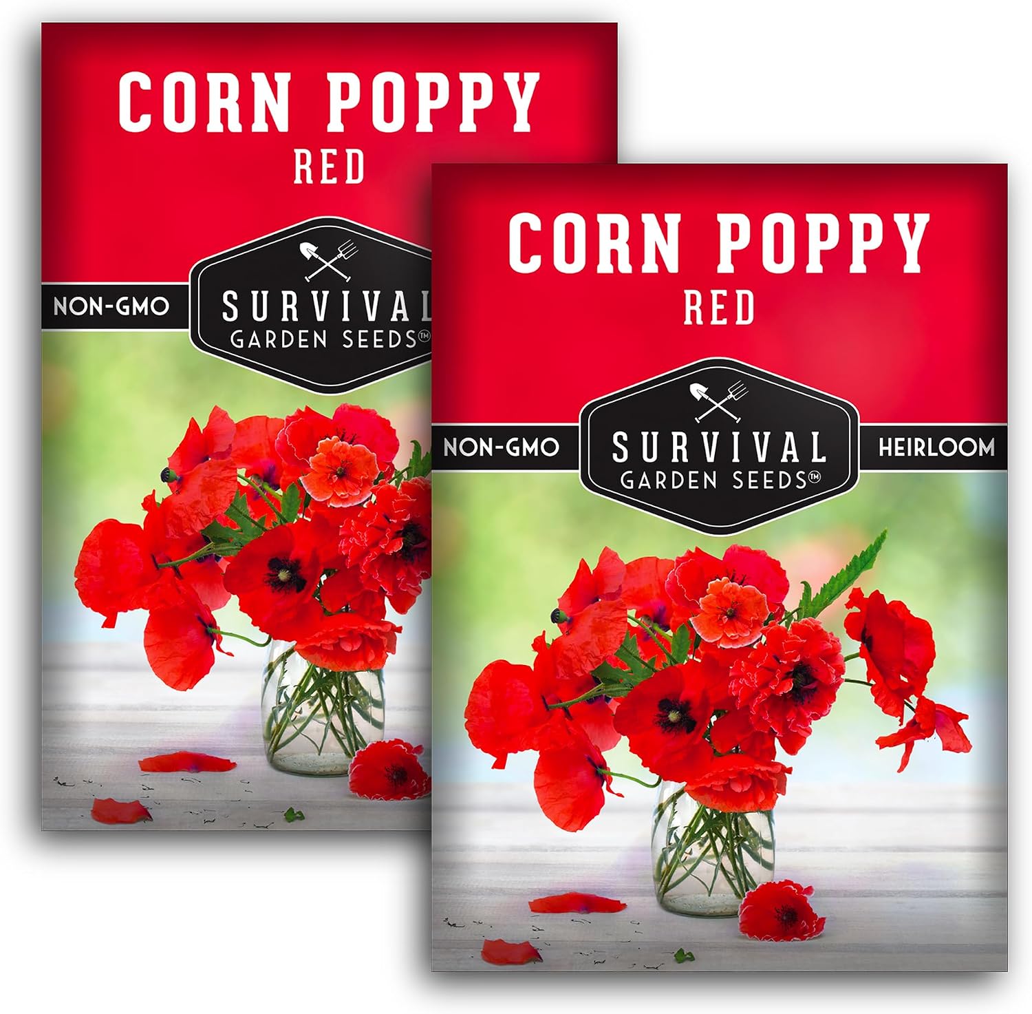 Amazon.com: Survival Garden Seeds Red Corn Poppy (Papaver Rhoas) | 2 ...