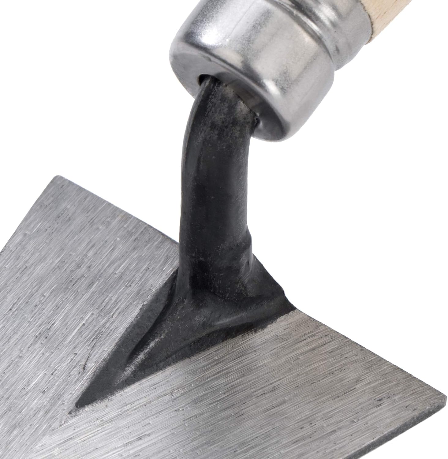 Rounded tip triangular forged pointing trowel with beech wood handle ...