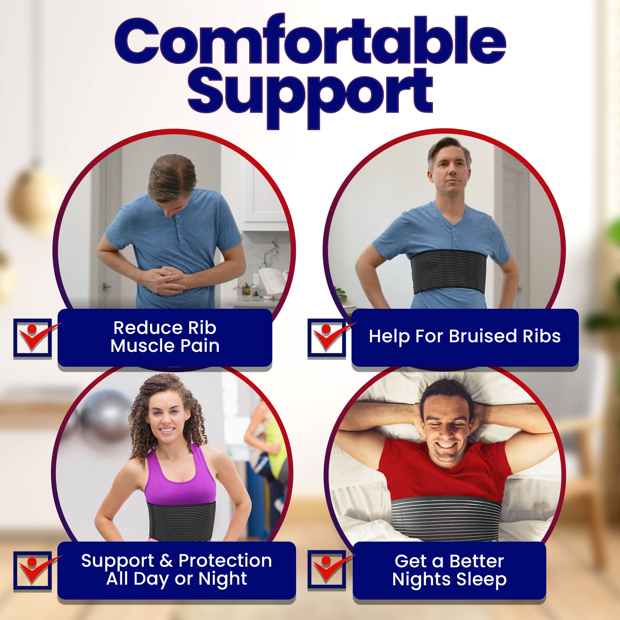 Buy Rib Brace Chest Binder – Broken or Cracked Rib Belt to Reduce Rib ...