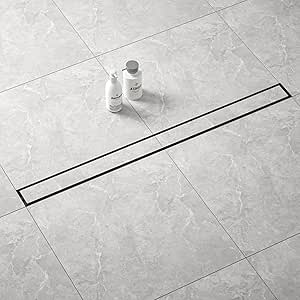 Bernkot Linear Shower Drain 42 Inch, Black 2-in-1 Floor Drain with ...