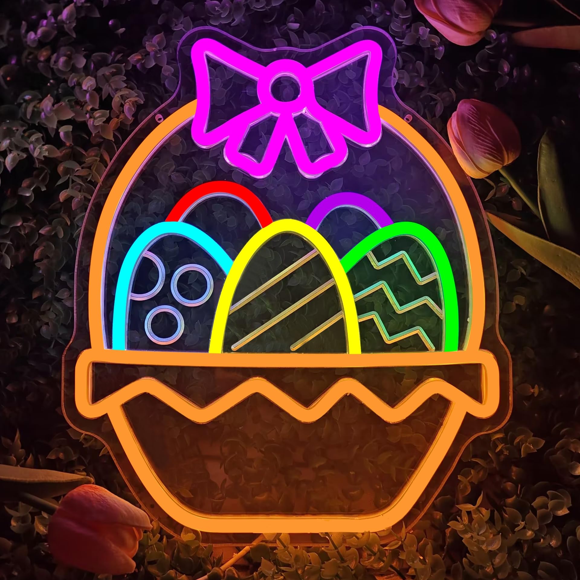 Easter Egg Neon Sign Easter Neon Sign for Wall Decor Dimmable Egg ...