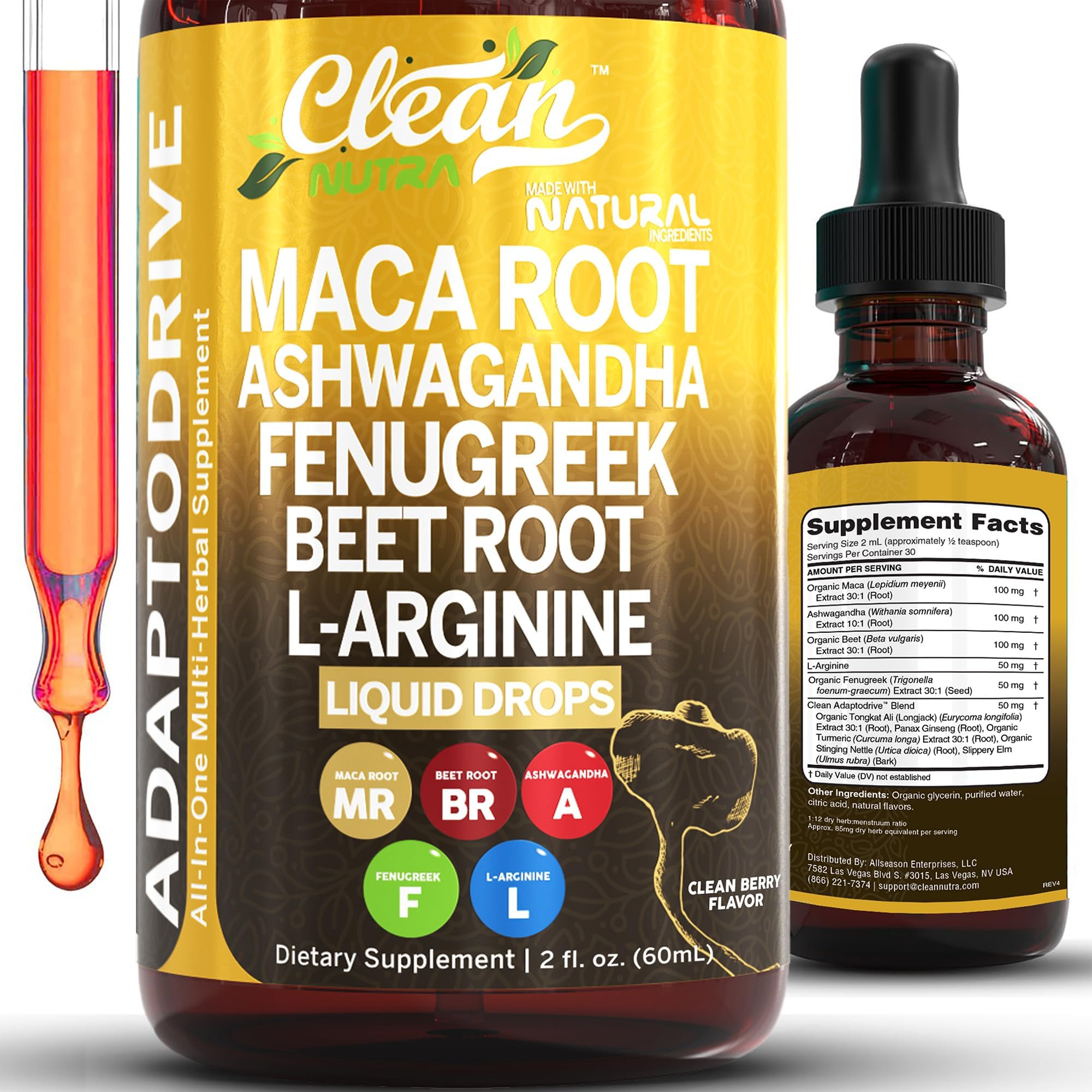 Amazon.com: Clean Nutra Organic Maca Root Liquid Drops with Ashwagandha ...