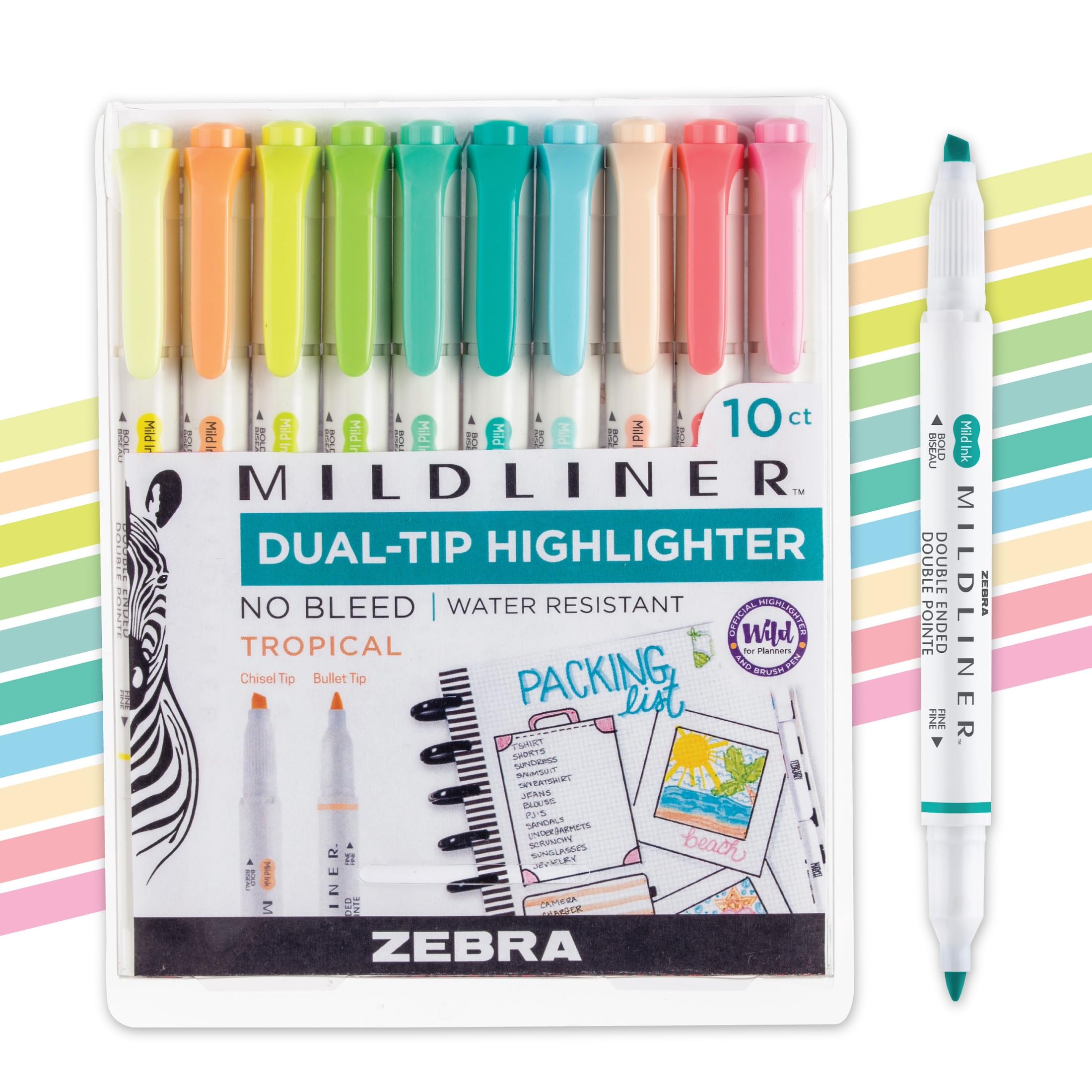 Snapklik.com : Zebra Pen Mildliner Dual-Tip Highlighter Set, Broad And ...