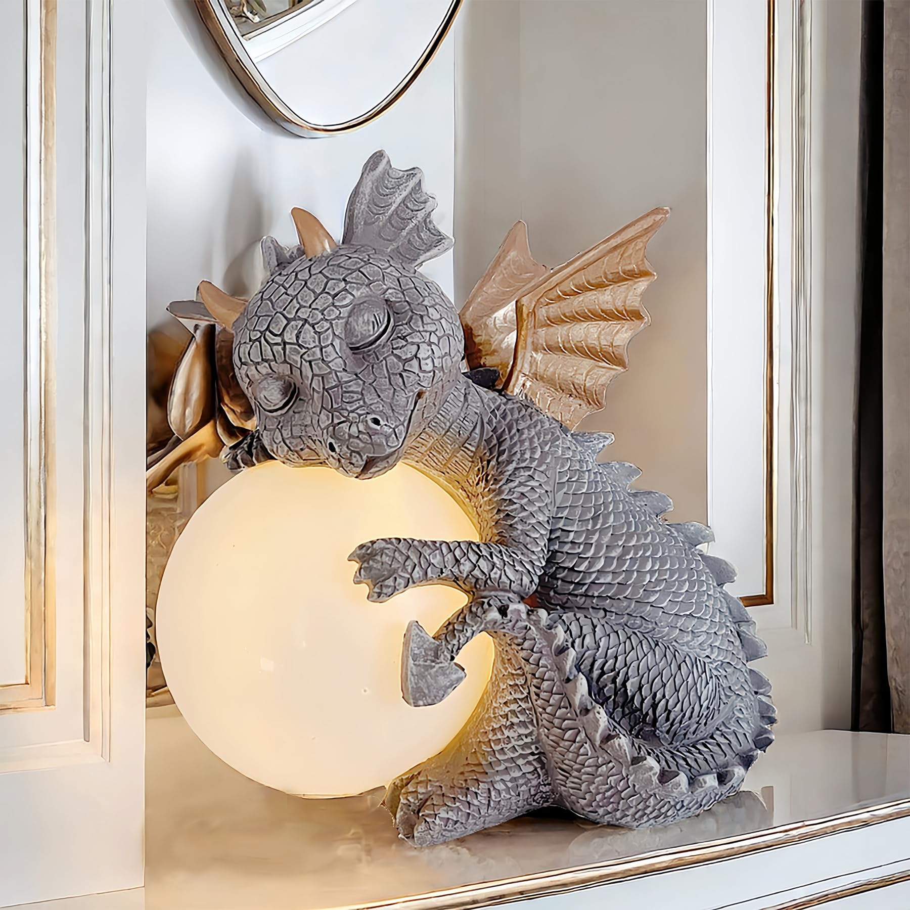 Snapklik.com : 8.7" Solar Dragon Garden Statue,LED Figurine Light,Resin ...