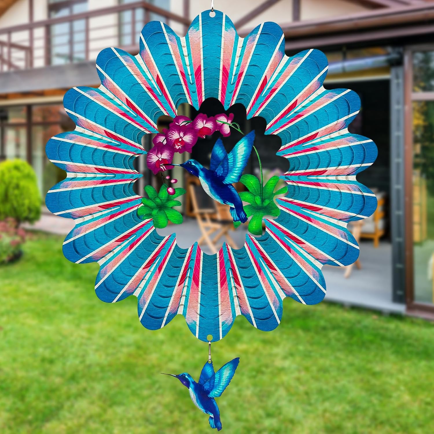 Amazon.com: TUOKING Hummingbird Wind Spinners Outdoor Garden Decor 12 ...