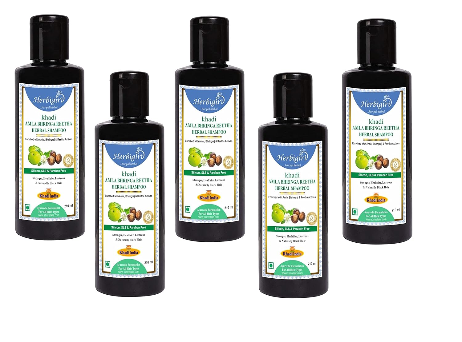 Buy Herbigiri Khadi Natural Amla Bhringa Reetha (3 in 1) Herbal Shampoo ...