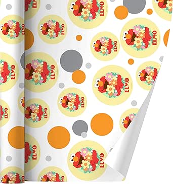 Amazon.com: Sesame Street Flowers for You Elmo Gift Wrap Wrapping Paper ...