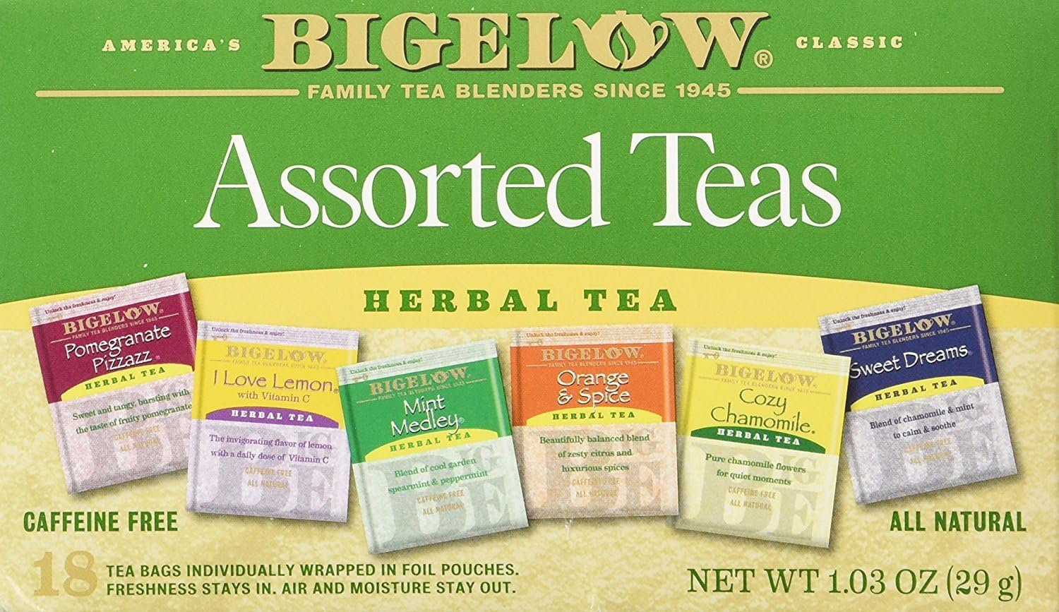 Amazon.com : Bigelow Tea Assortment, Green, Black, and Herbal Teas with ...