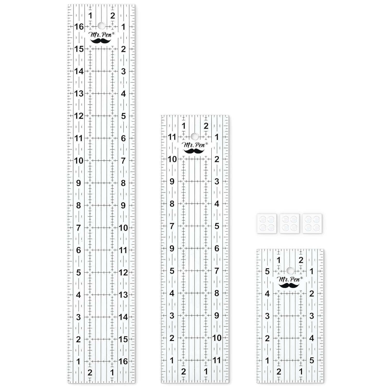 Amazon.com: Mr. Pen- Sewing Ruler, 3 Pack, 6", 12" & 17", Acrylic Ruler ...