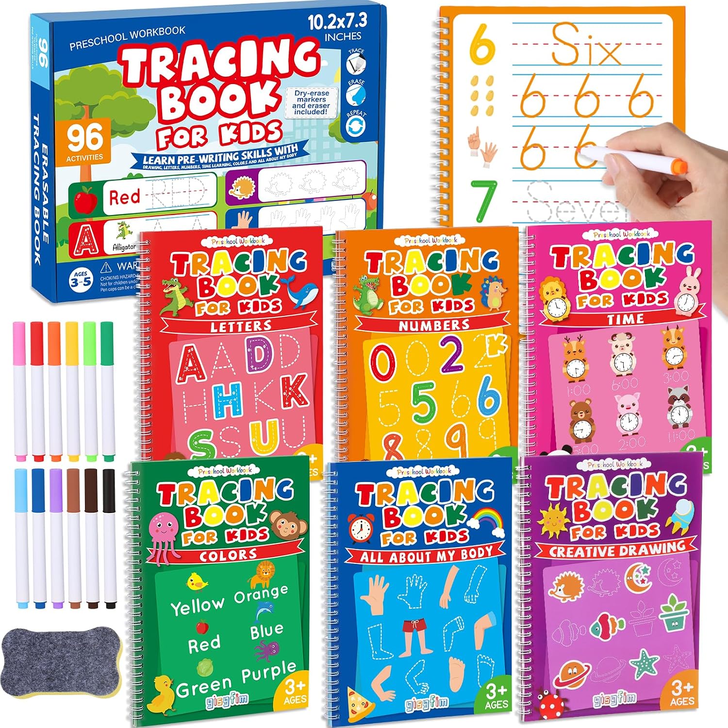 Amazon.com : gisgfim Preschool Learning Activities 96 Pages Tracing ...