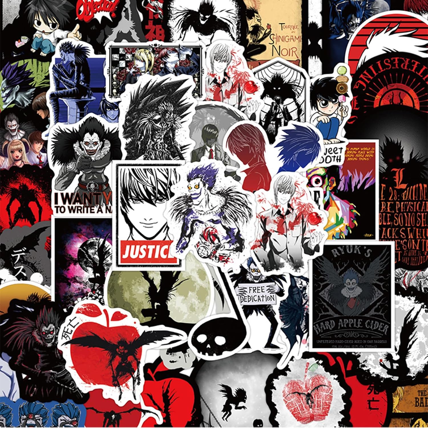 Amazon.com: 50PCS Death Note Water Bottle Stickers for Kids, Cute ...