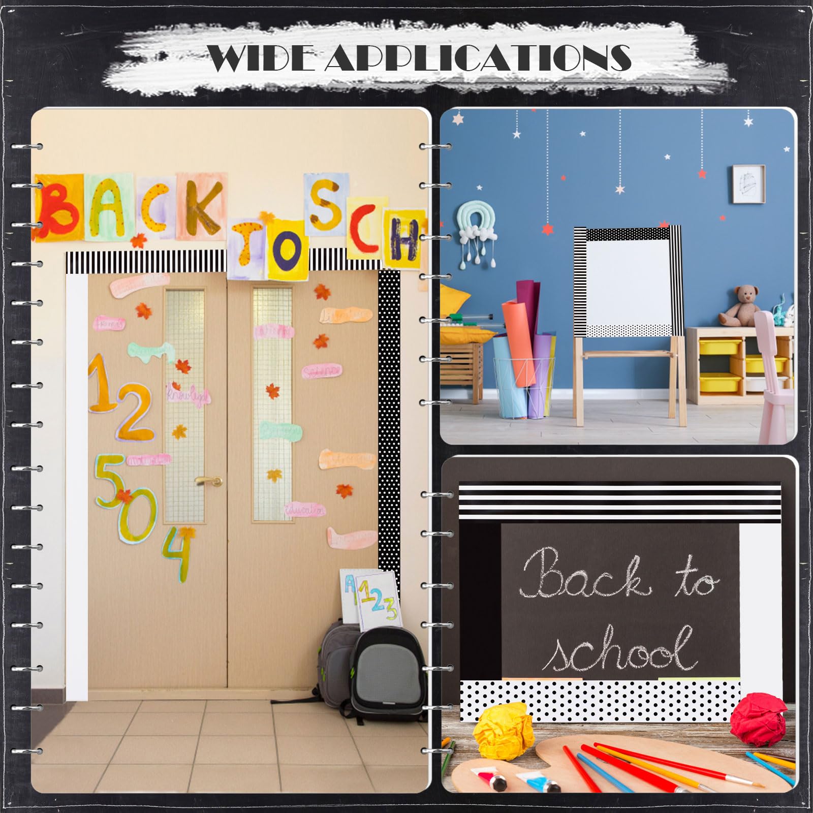 Snapklik.com : AWIZOM 72 Feet Black And White Bulletin Board Borders ...