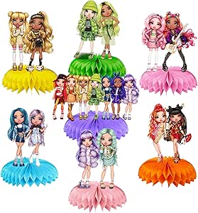 Rainbow High Doll Birthday Party Decorations, 7Pcs Rainbow High Theme ...