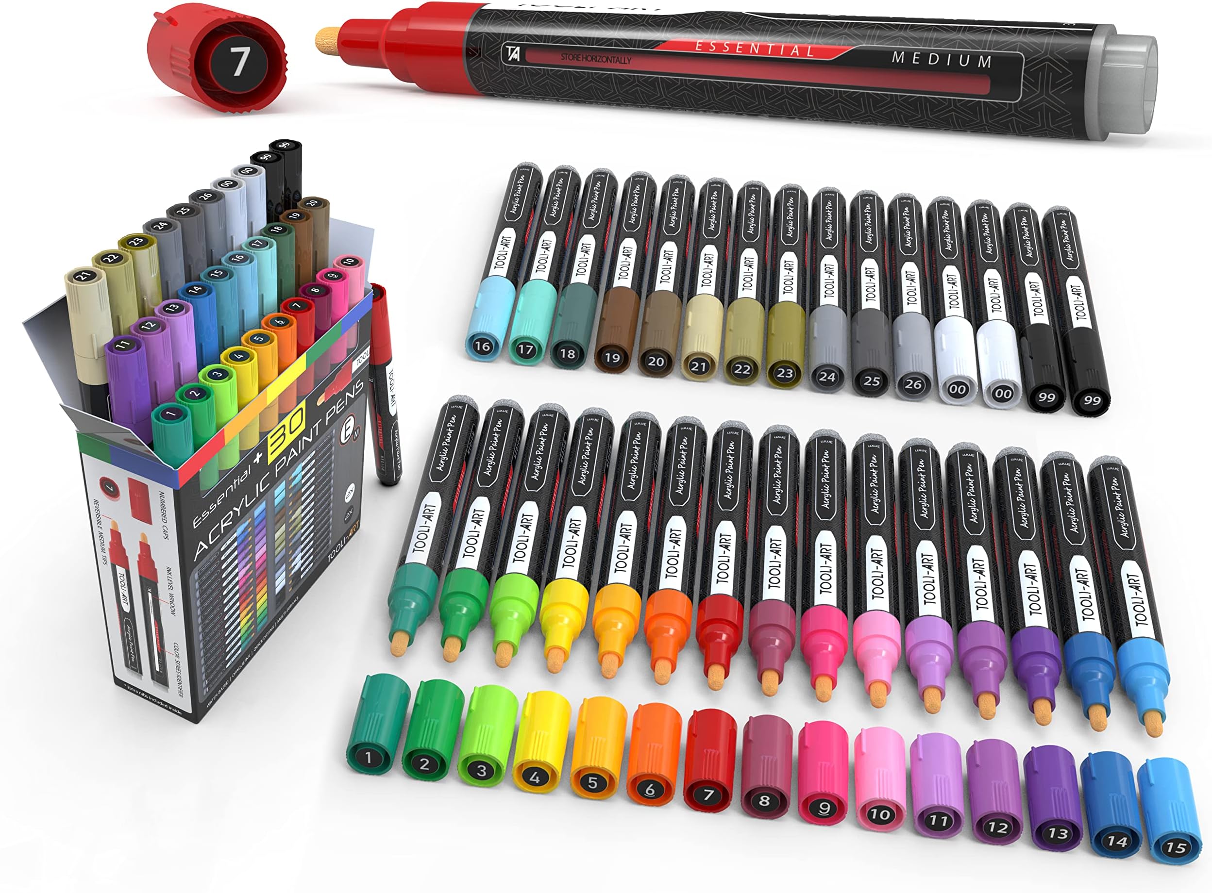 Posca 8 Paint Markers, 3M Fine Markers with Reversible Tips, Marker Set ...