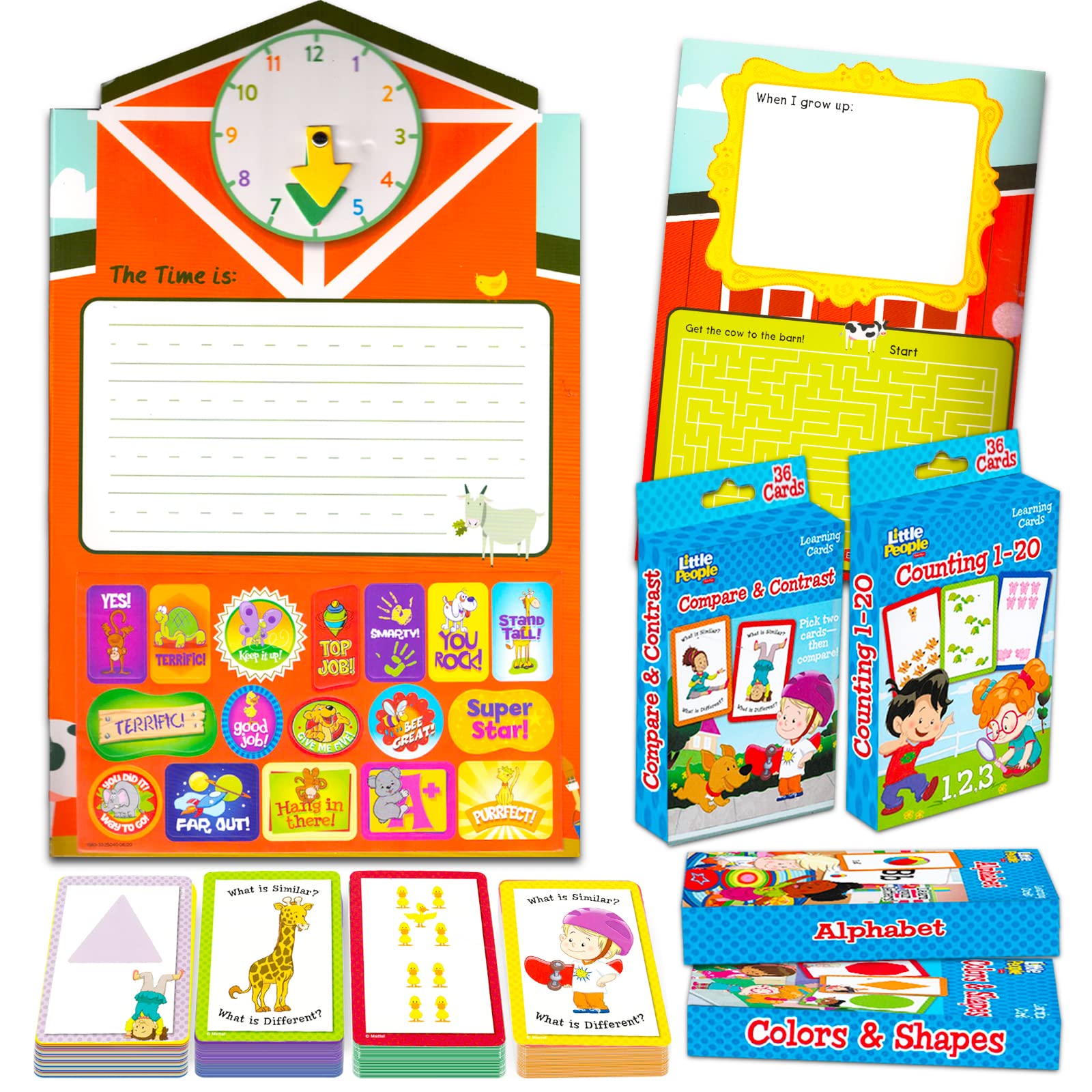 Buy Farm Animals Workbook and Fisher Price Flashcard 5 Piece Bundle for ...